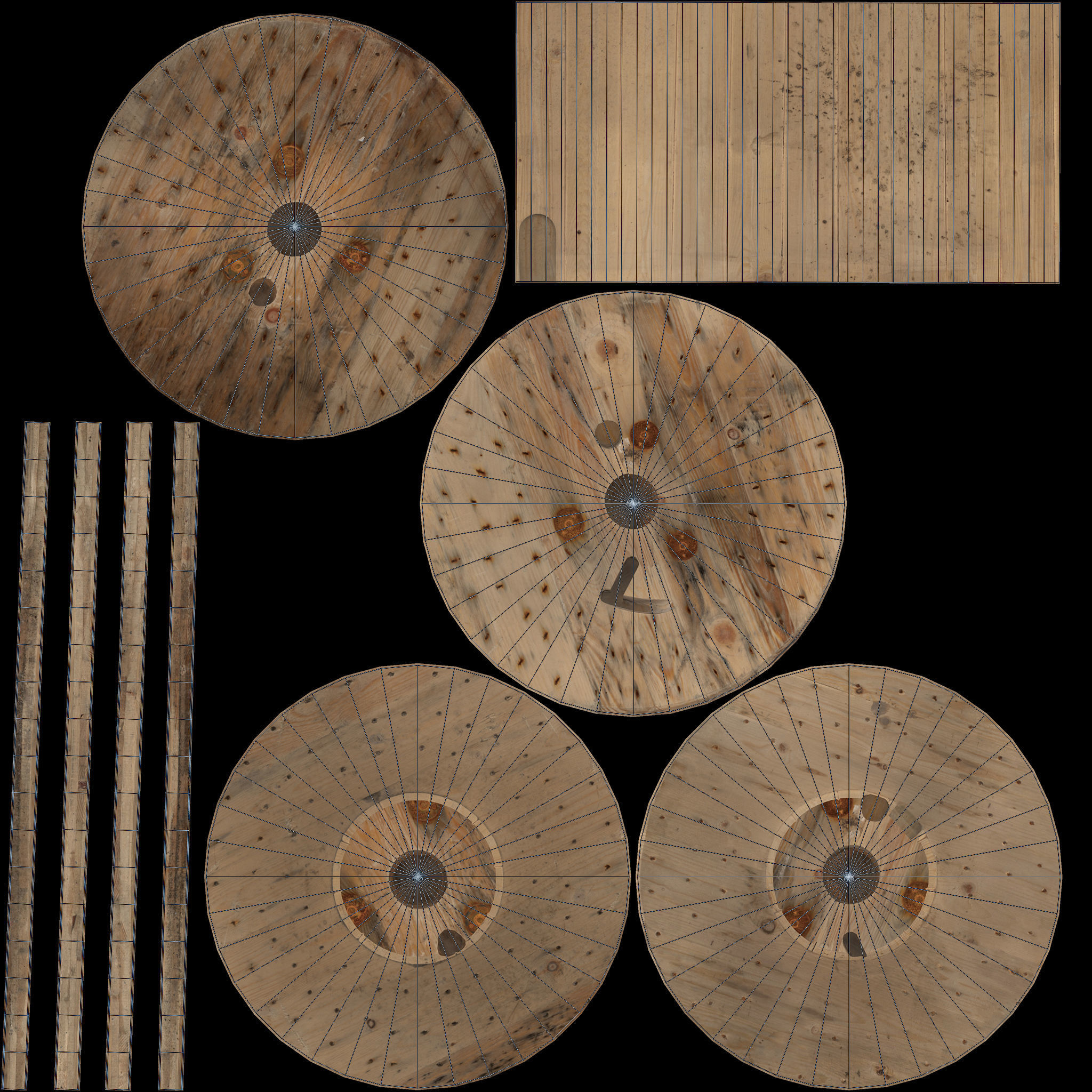 3D model Wooden Cable Reel 3D Model AR VR PBR VR / AR / low-poly | CGTrader