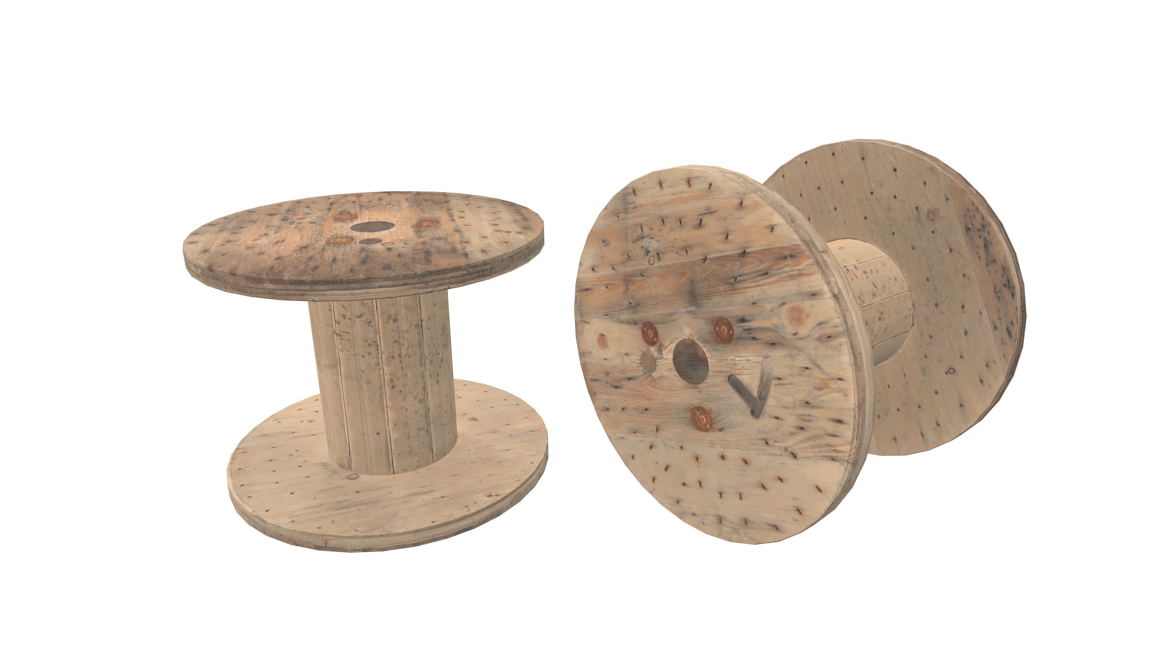 3D model Wooden Cable Reel 3D Model AR VR PBR VR / AR / low-poly | CGTrader