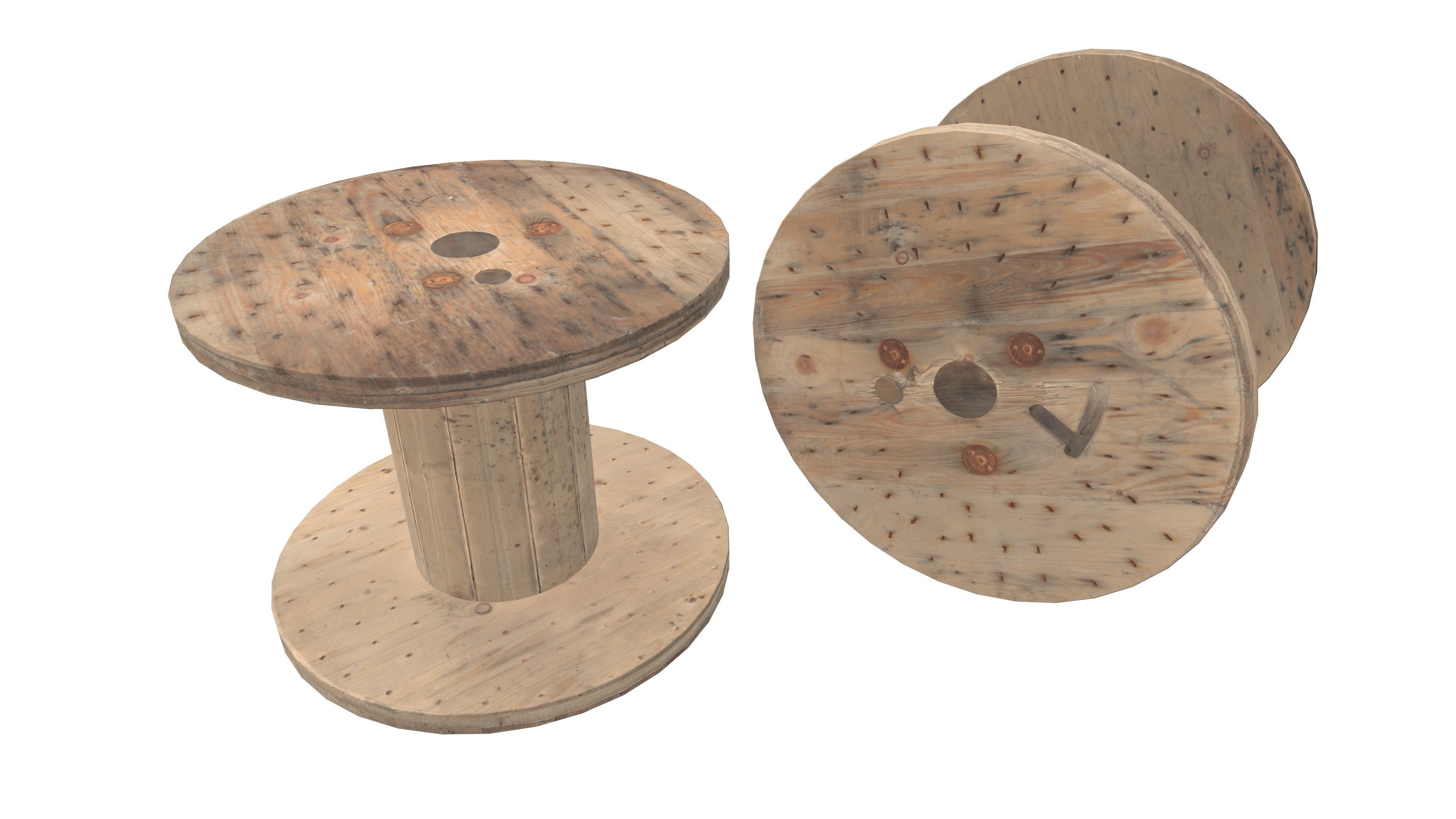 3D model Wooden Cable Reel 3D Model AR VR PBR VR / AR / low-poly | CGTrader