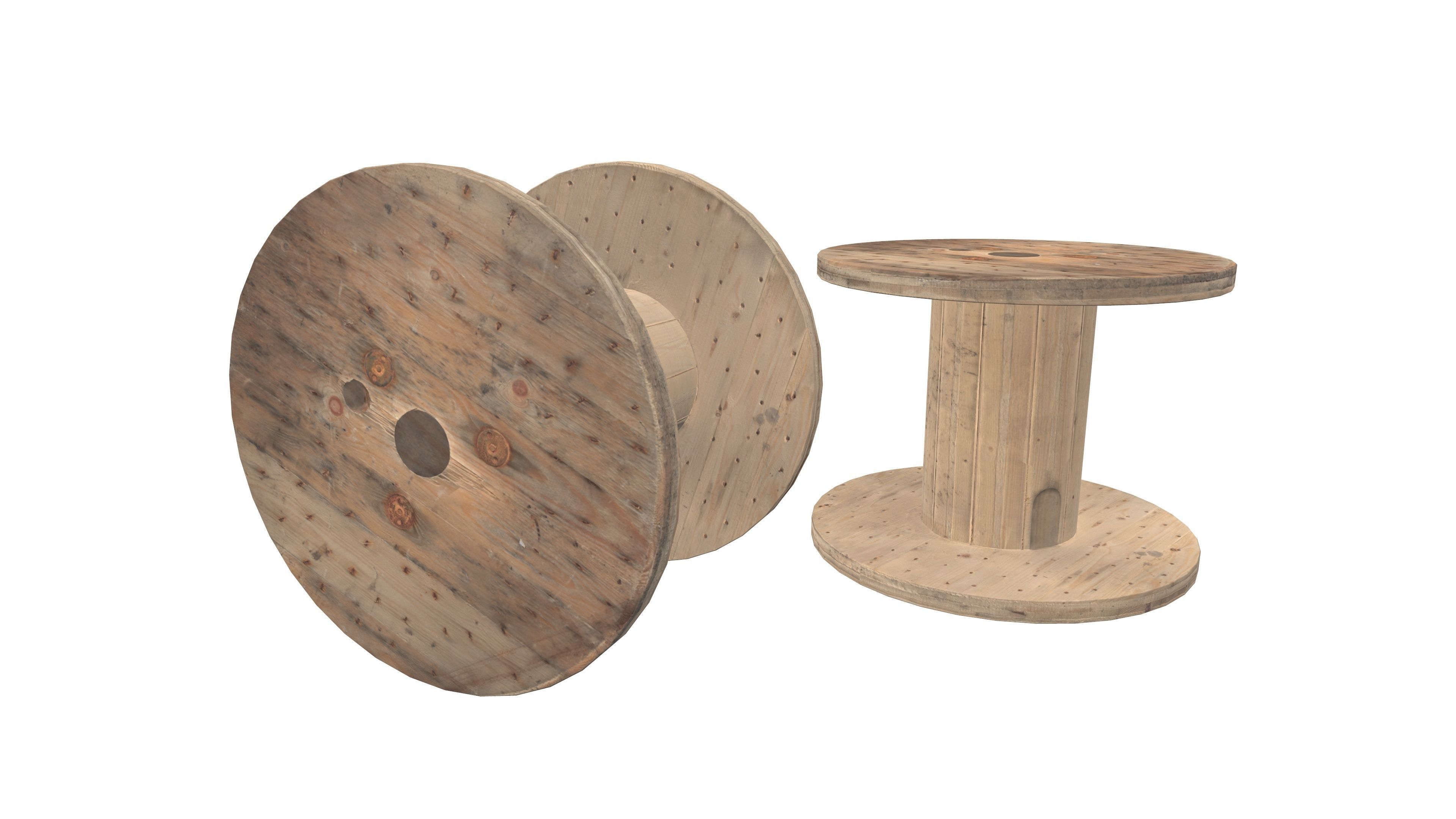 3D model Wooden Cable Reel 3D Model AR VR PBR VR / AR / low-poly | CGTrader