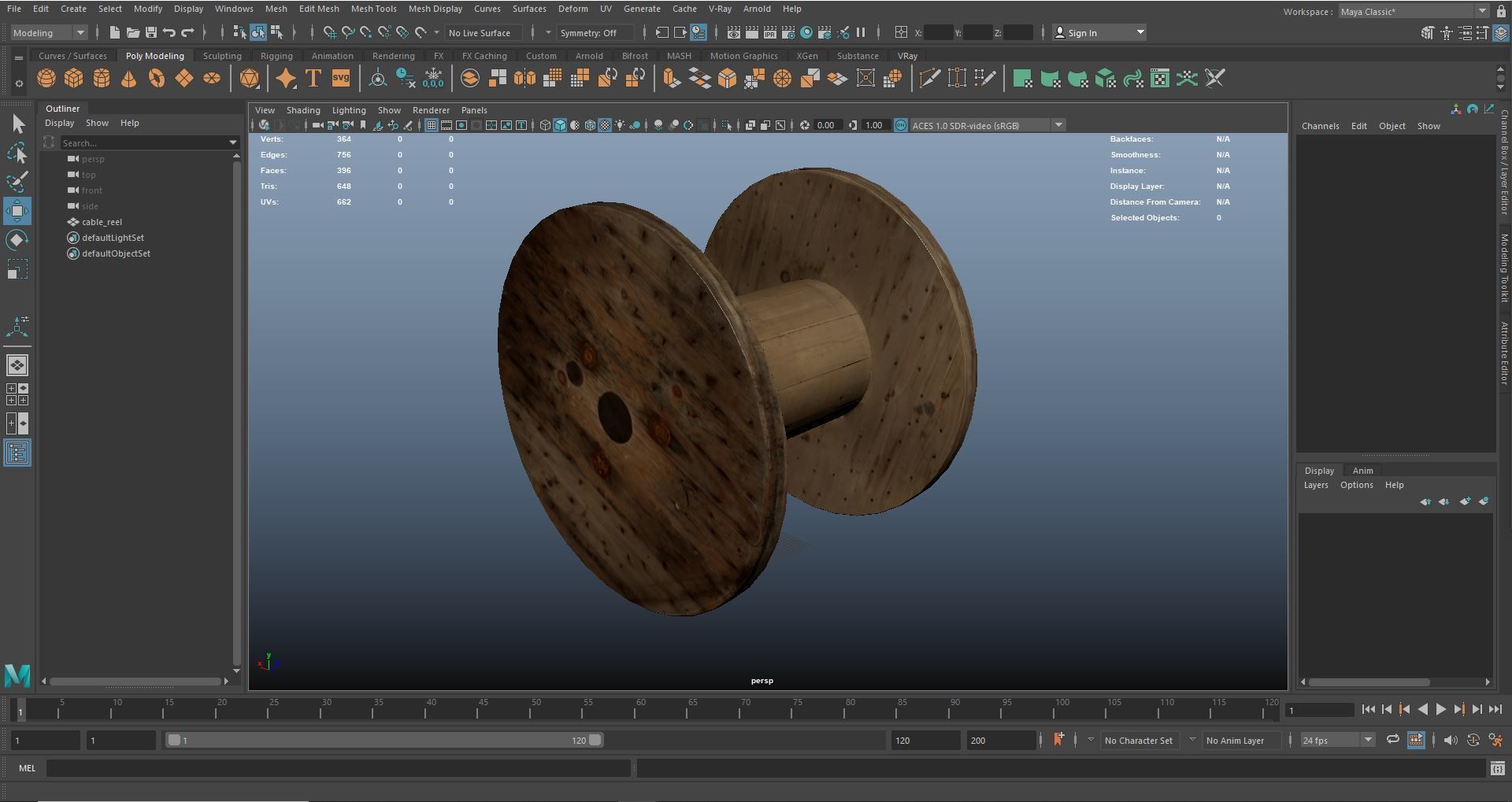 3D model Wooden Cable Reel 3D Model AR VR PBR VR / AR / low-poly | CGTrader