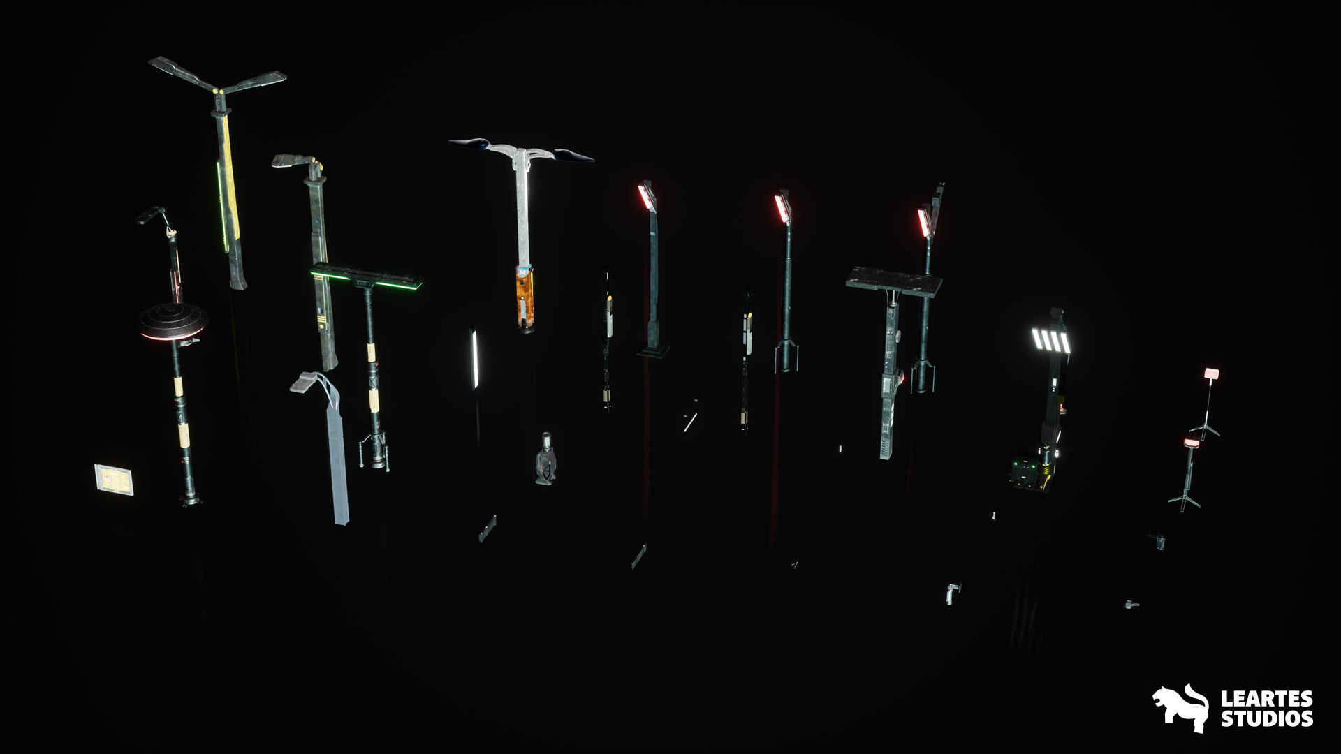 3D model Cyberpunk Street Lights VR / AR / low-poly | CGTrader