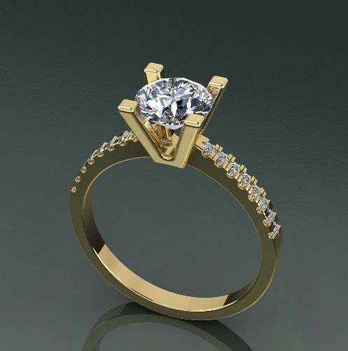 Soliter ring with one stone Model 2567 3D model 3D printable | CGTrader