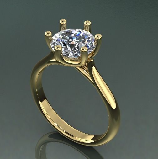 Soliter ring with one stone Model 2547 3D model 3D printable | CGTrader