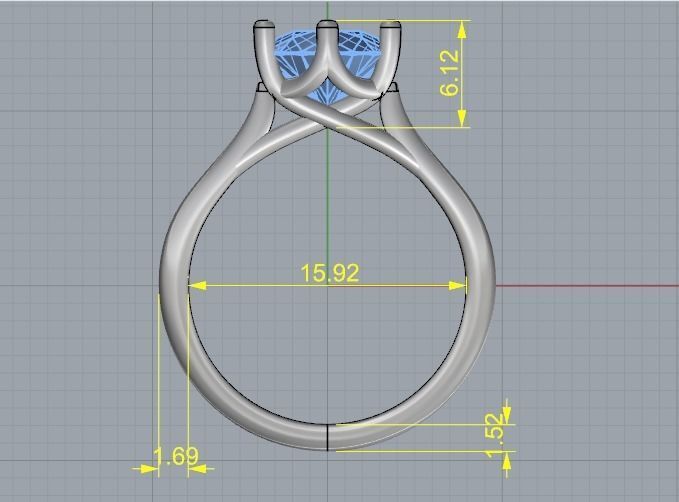 Soliter ring with one stone Model 2547 3D model 3D printable | CGTrader