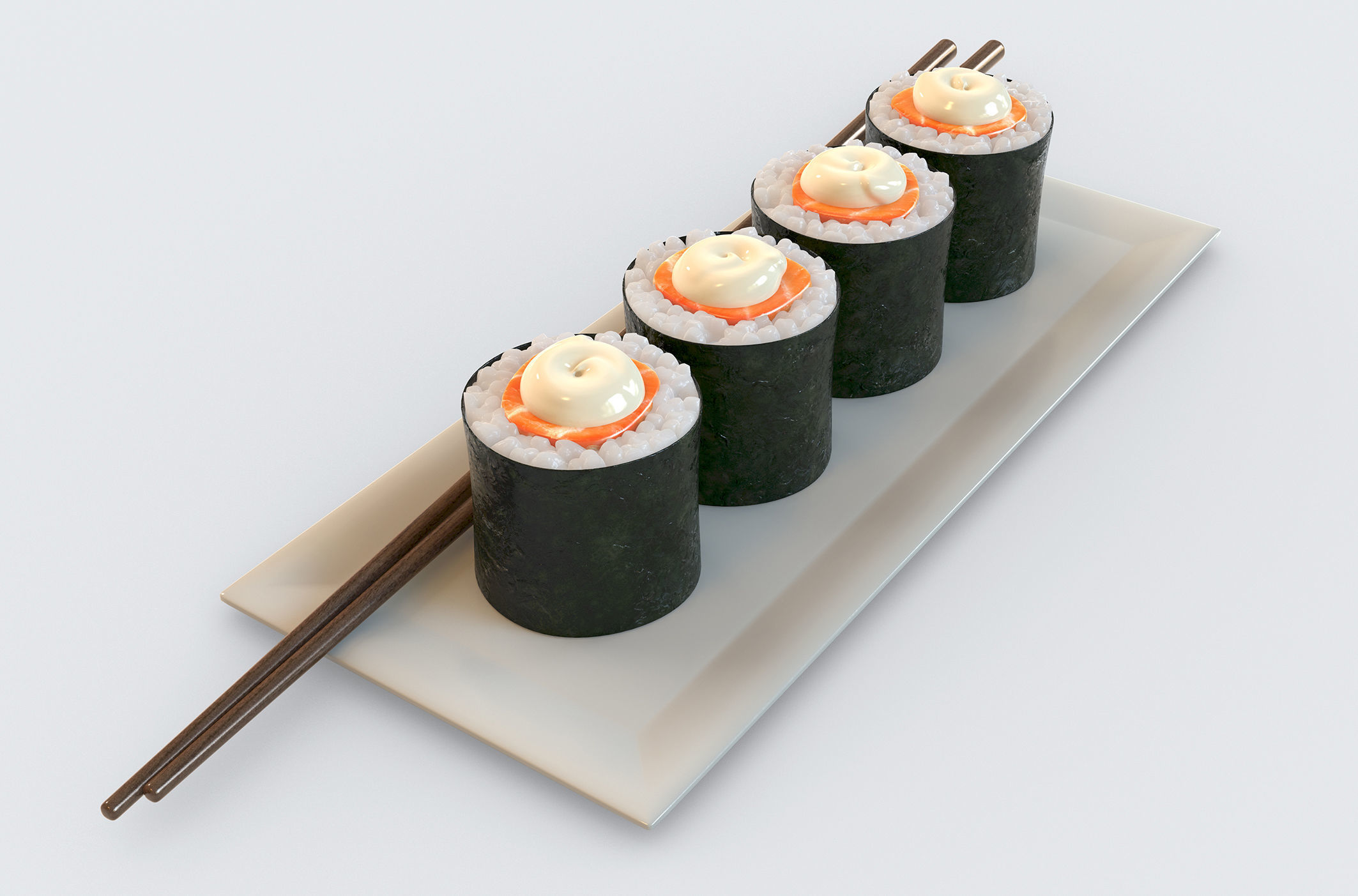 Sushi Salmon Maki 3D model | CGTrader