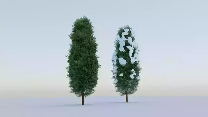 Tree normal snowy 3D model | CGTrader