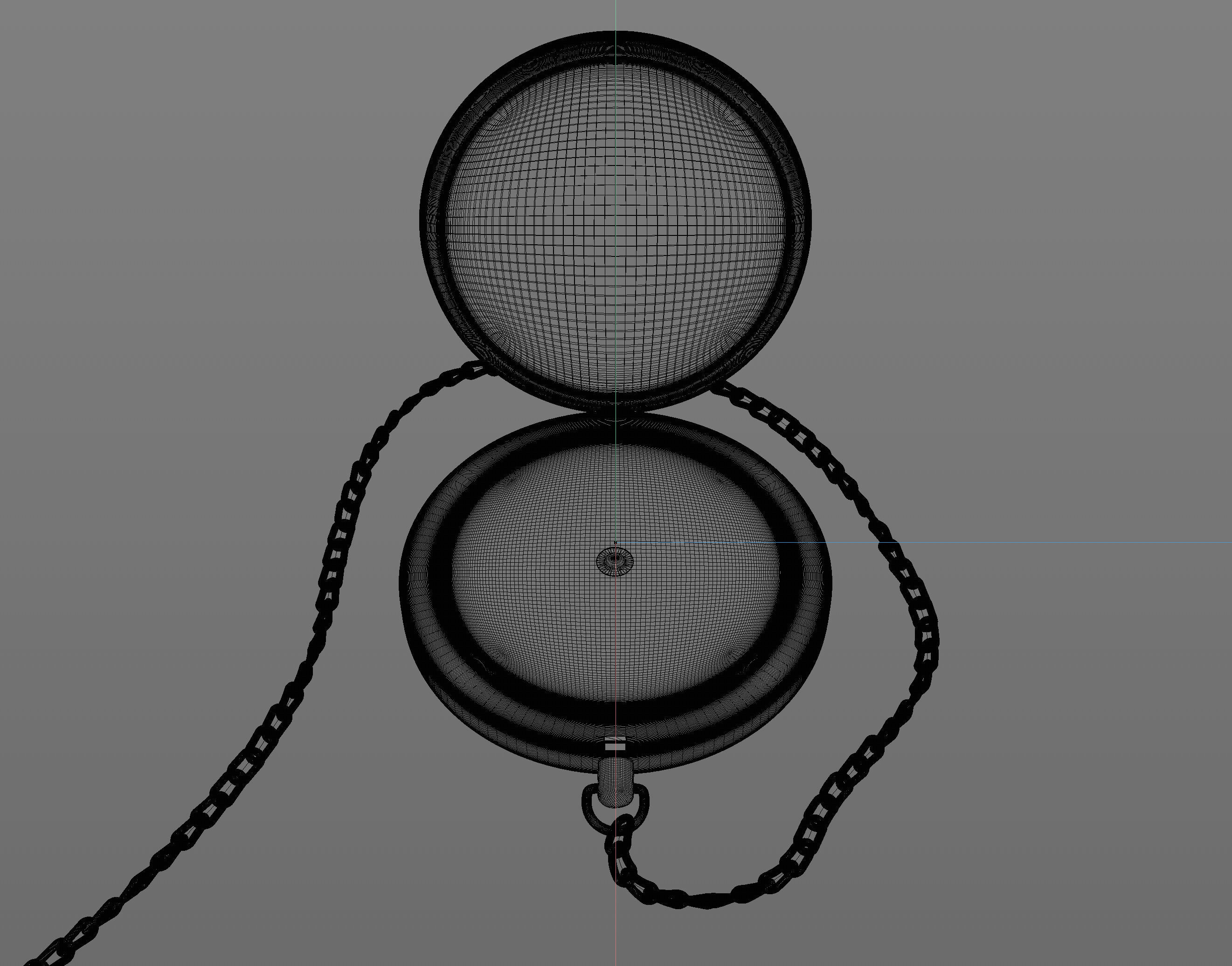 An intricate gold antique pocket watch attached to a chain 3D model ...