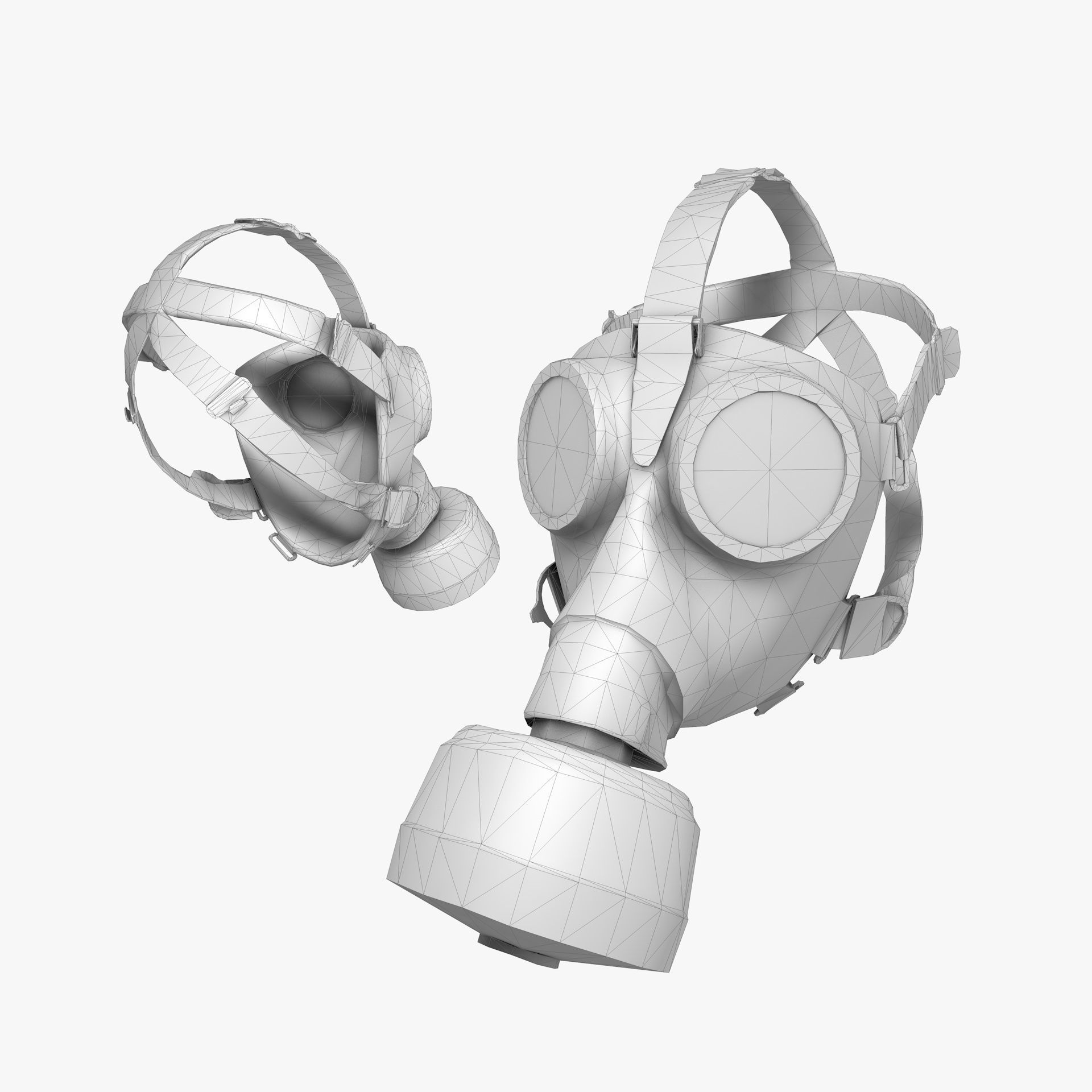 3D model WWII German Gas Mask M38 Low Poly VR / AR / low-poly | CGTrader