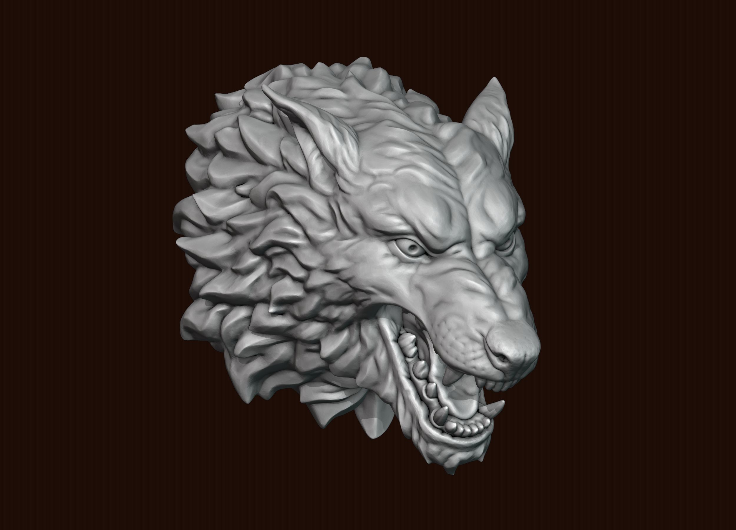 Wolf head 3D model 3D printable | CGTrader