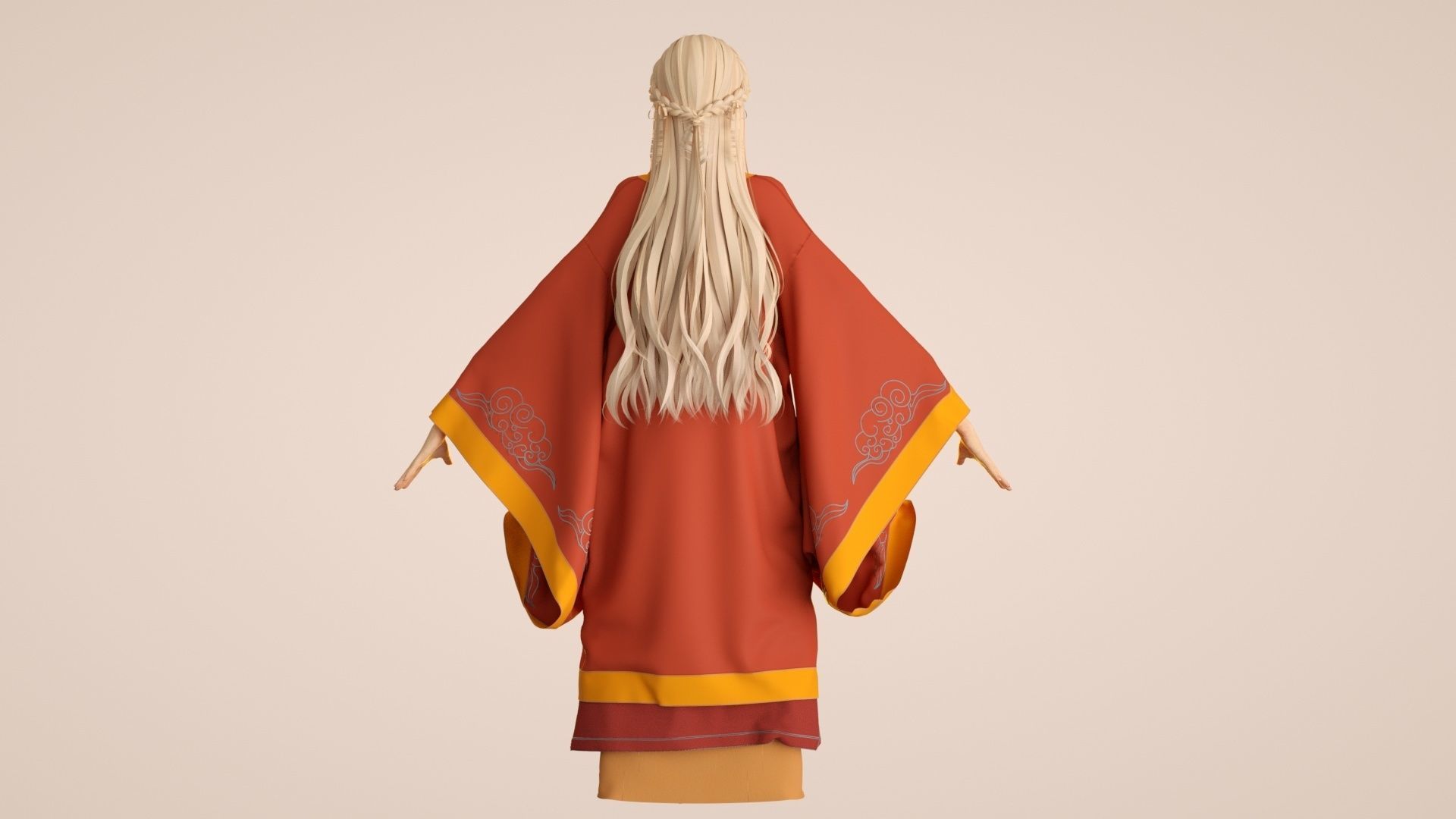 Hanfu women Hanfu chest-length skirts ancient characters 3D model ...