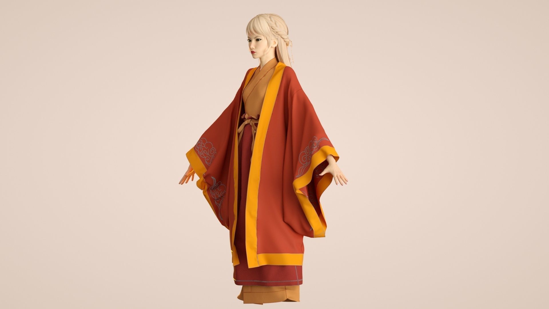 Hanfu women Hanfu chest-length skirts ancient characters 3D model | CGTrader