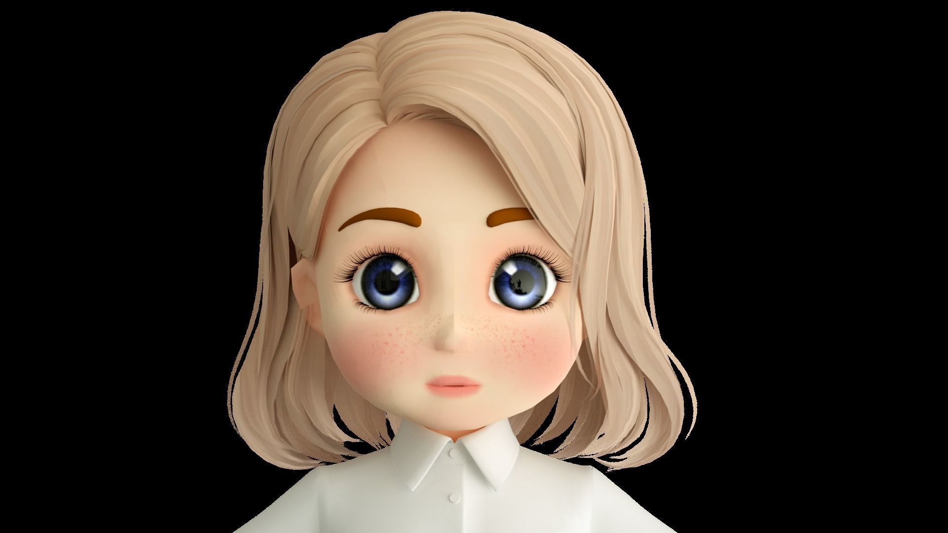 cartoon girl little girl kid student 3D model | CGTrader