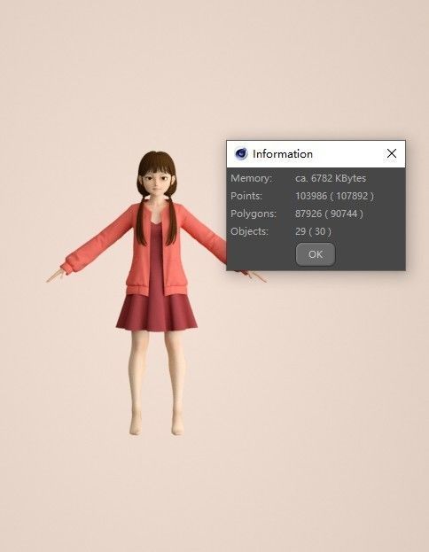 cartoon girl girl little girl student 3D model | CGTrader