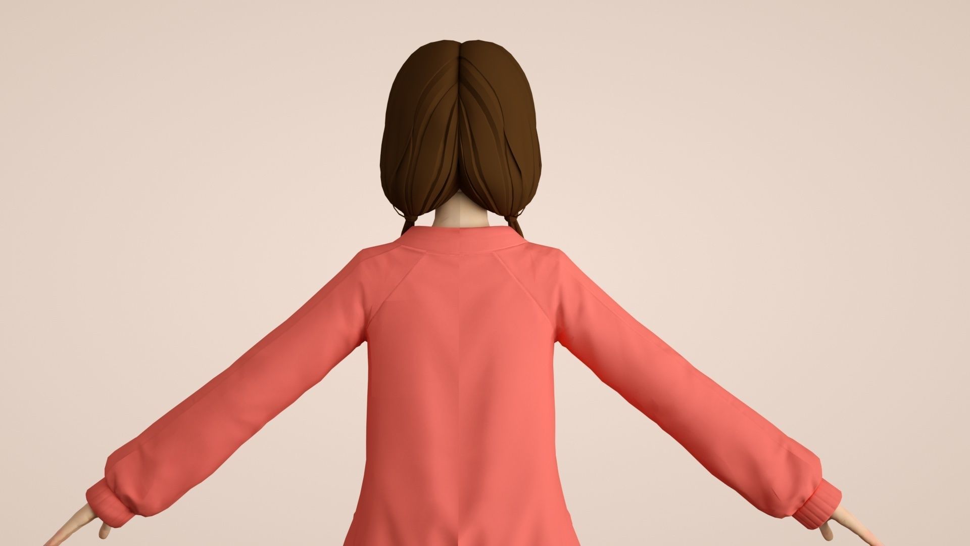 cartoon girl girl little girl student 3D model | CGTrader