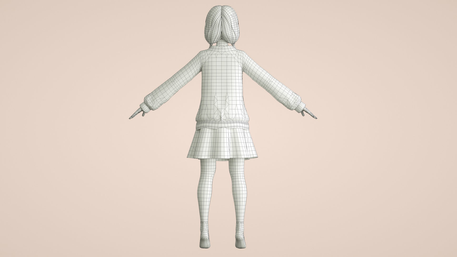cartoon girl girl little girl student 3D model | CGTrader