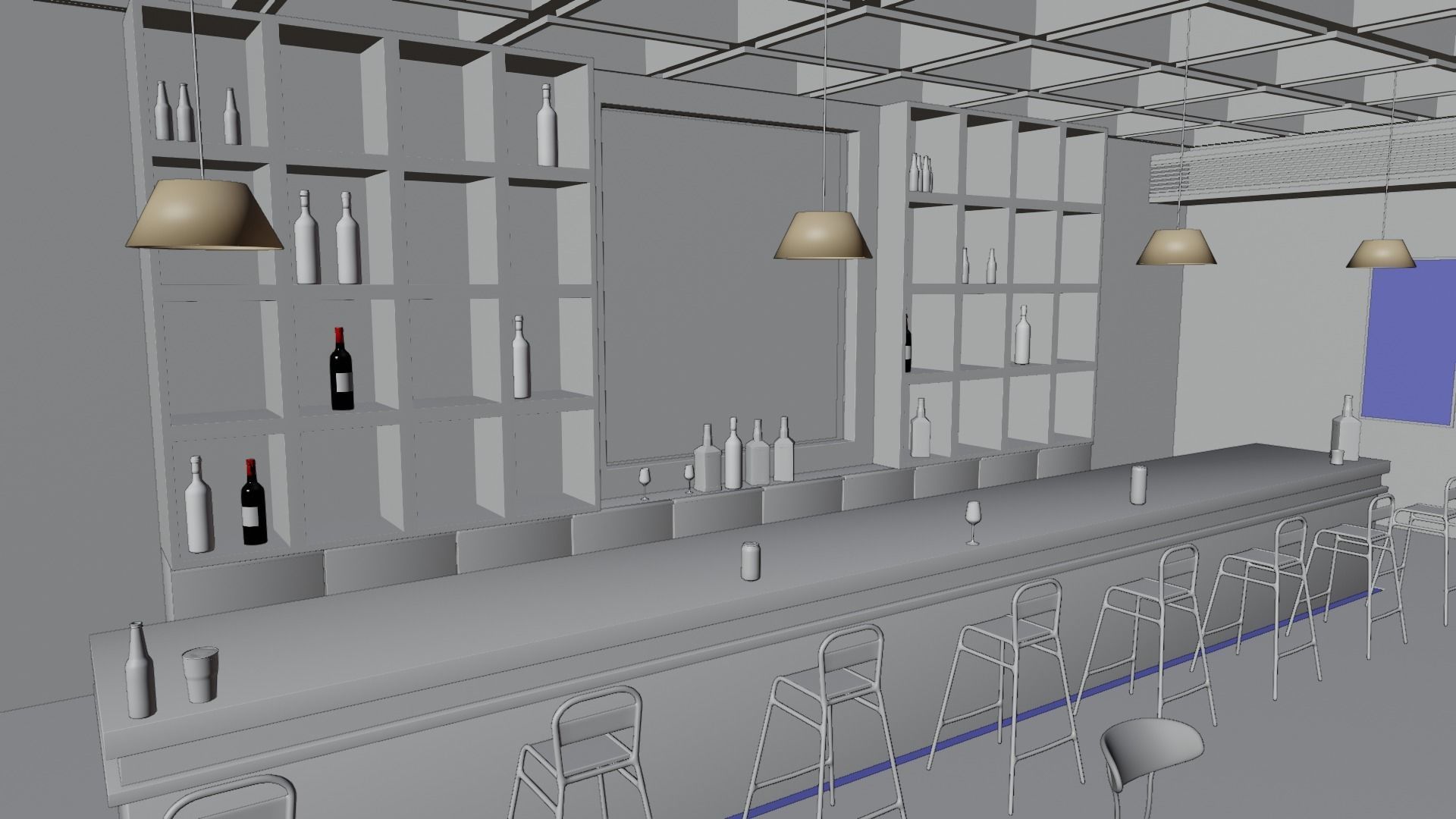 3D model Pub Bar Interior VR / AR / low-poly | CGTrader