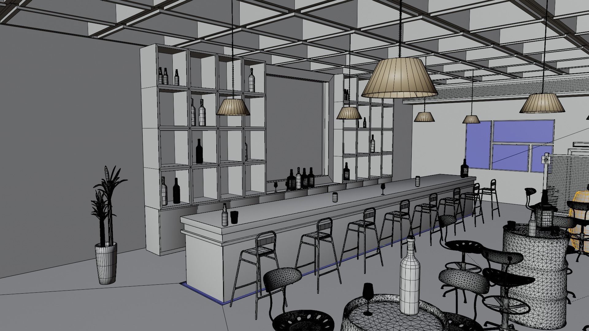 3D model Pub Bar Interior VR / AR / low-poly | CGTrader