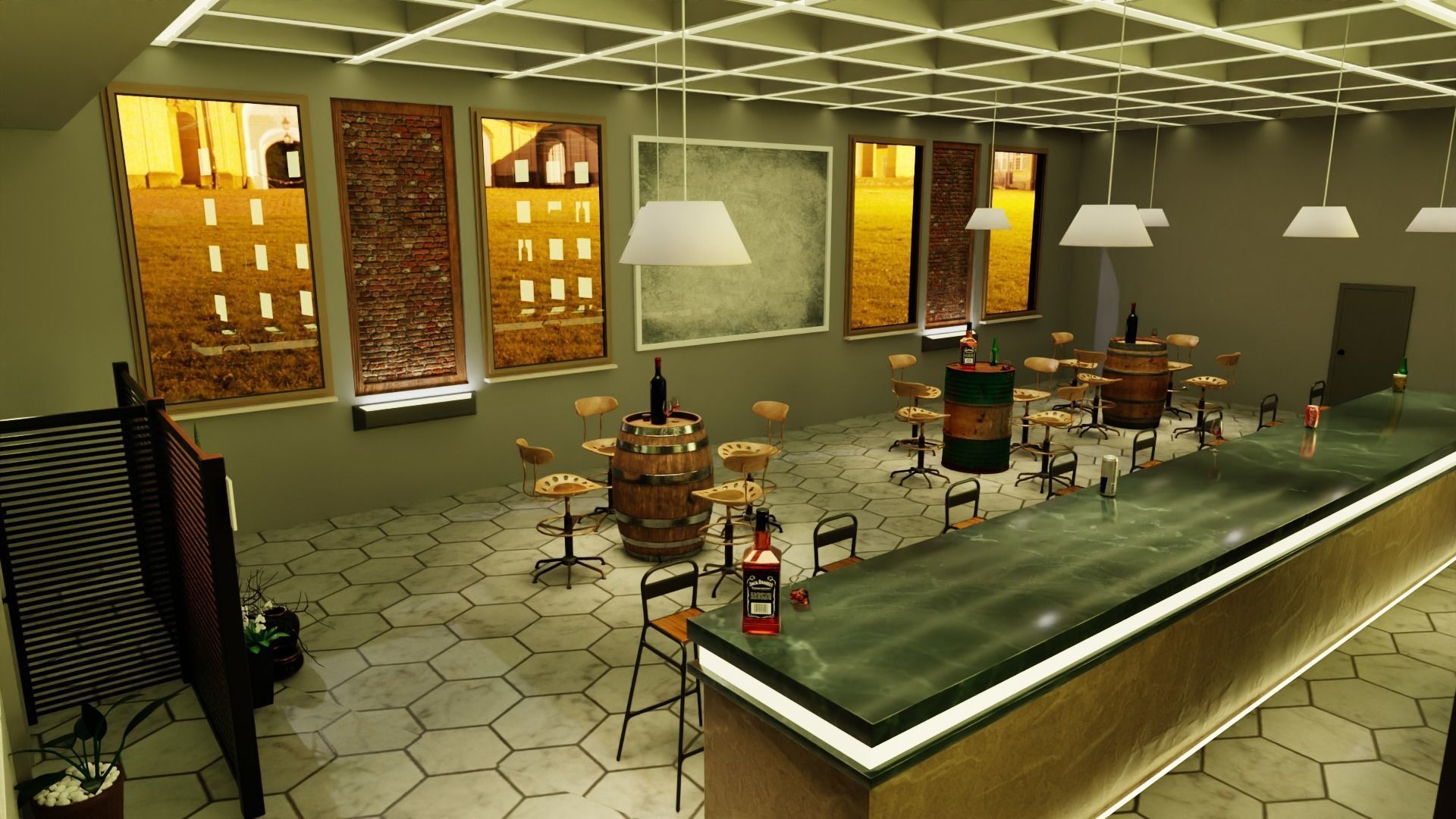 3D model Pub Bar Interior VR / AR / low-poly | CGTrader