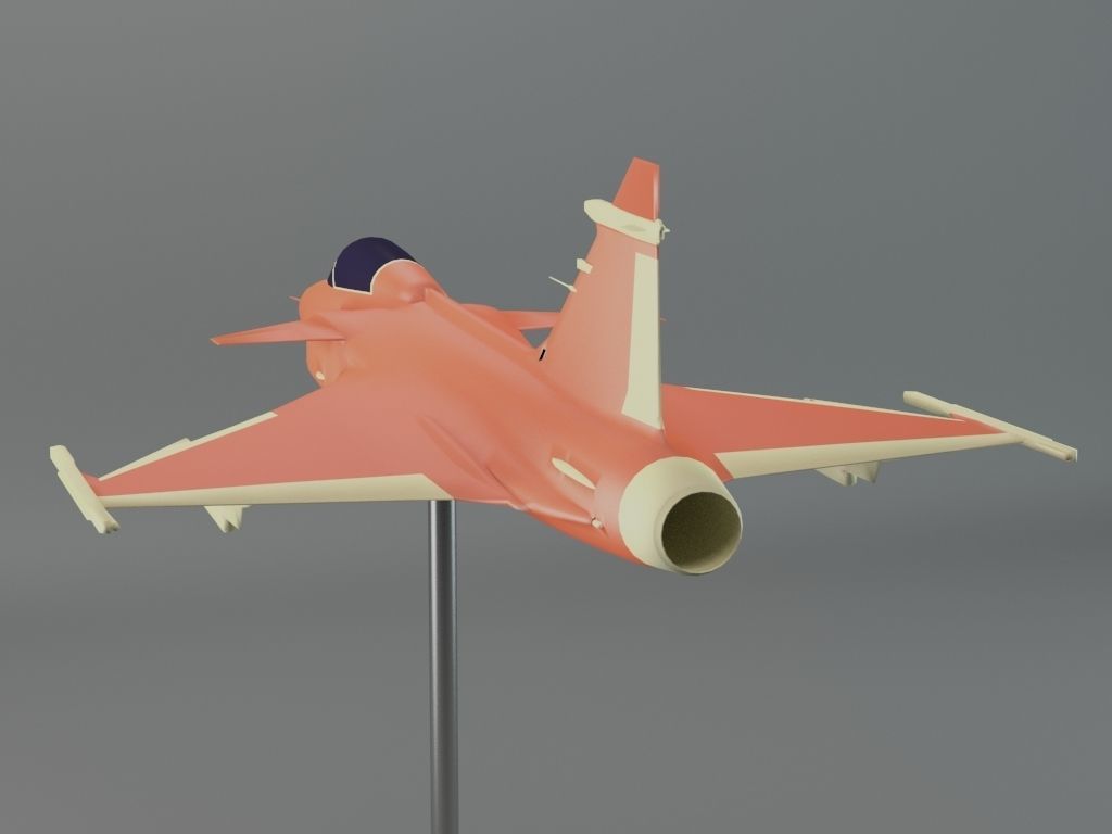 Gripen orange fighter jet 3D model 3D printable | CGTrader