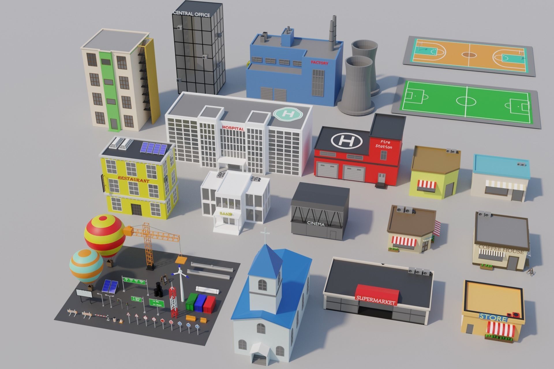 3D model Low poly City Pack VR / AR / low-poly | CGTrader