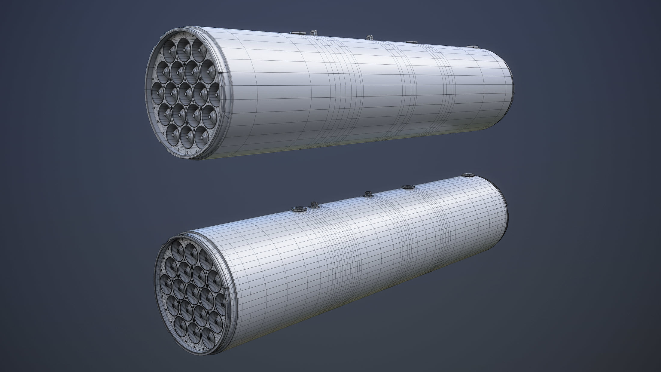 Hydra 70 missile with LAU-61 and LAU-68 launchers 3D model | CGTrader