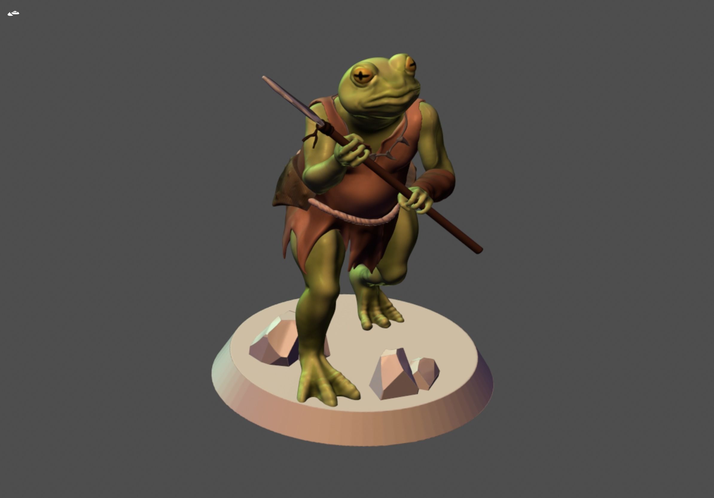Bullywug with spear free 3D model 3D printable | CGTrader