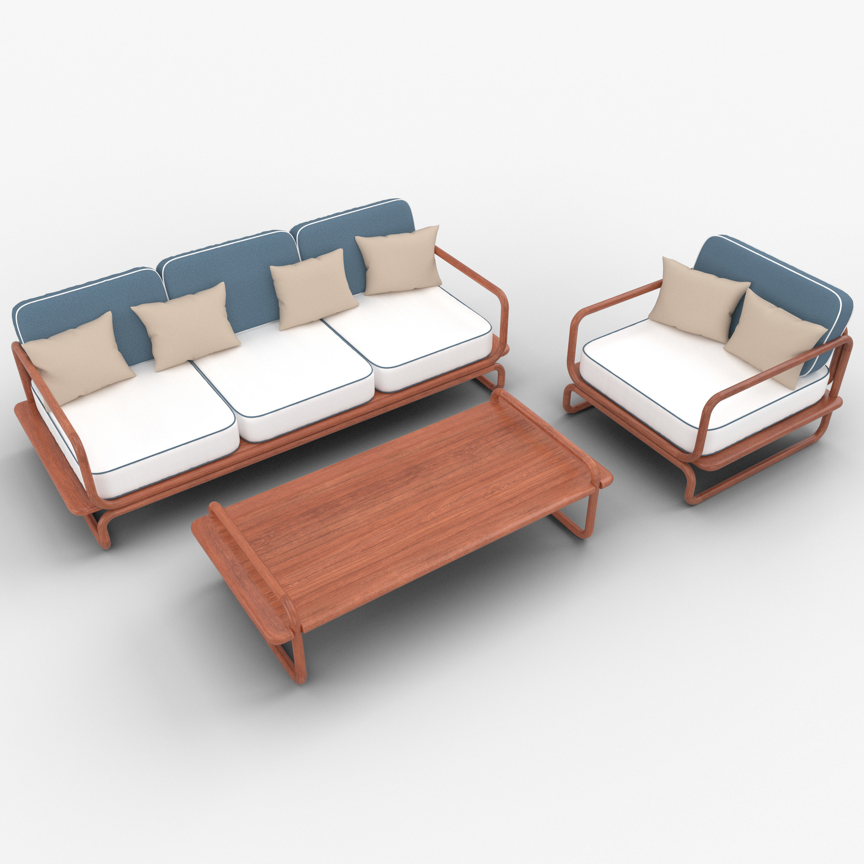 Carnival collection two sofas and coffee table 3D model | CGTrader