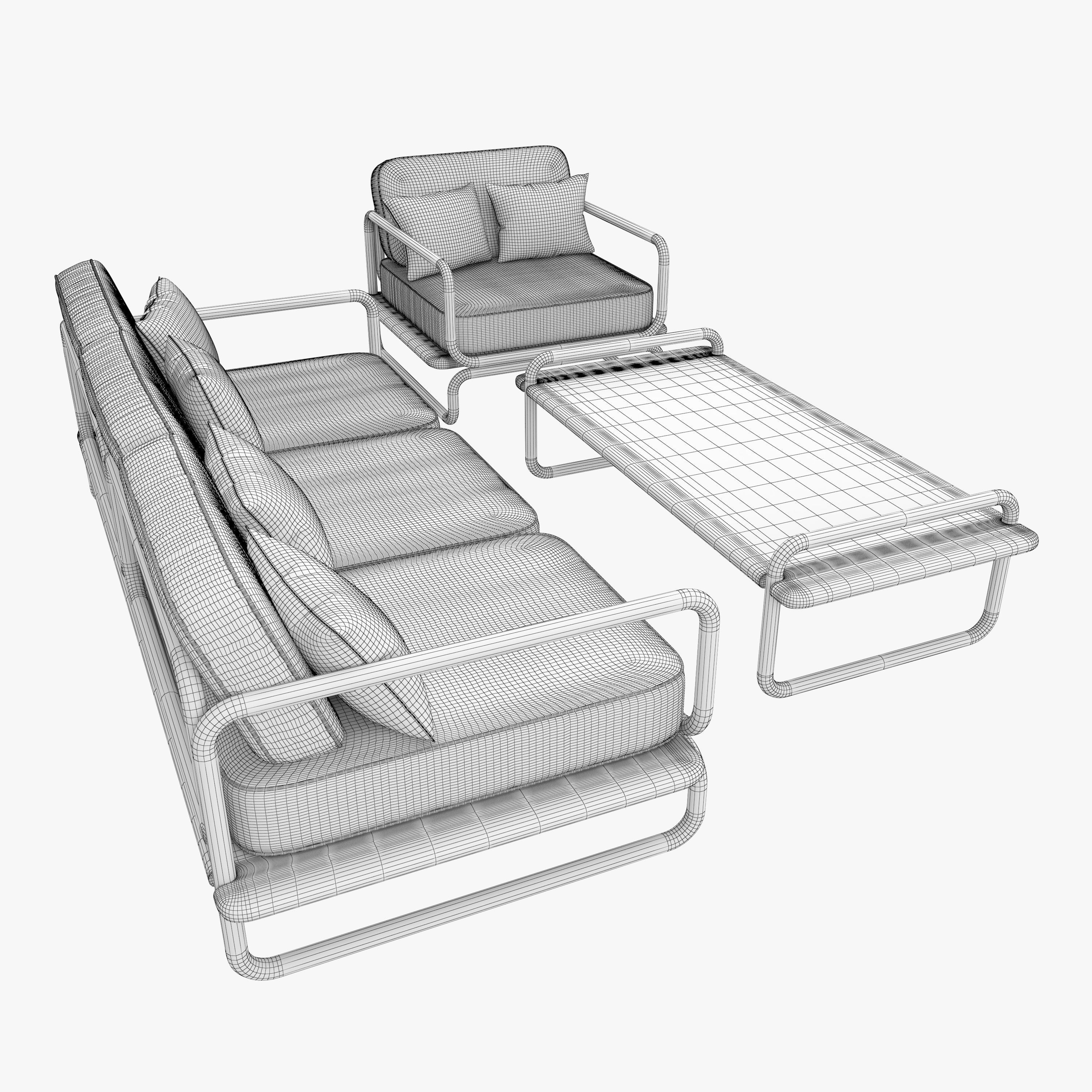 Carnival collection two sofas and coffee table 3D model | CGTrader