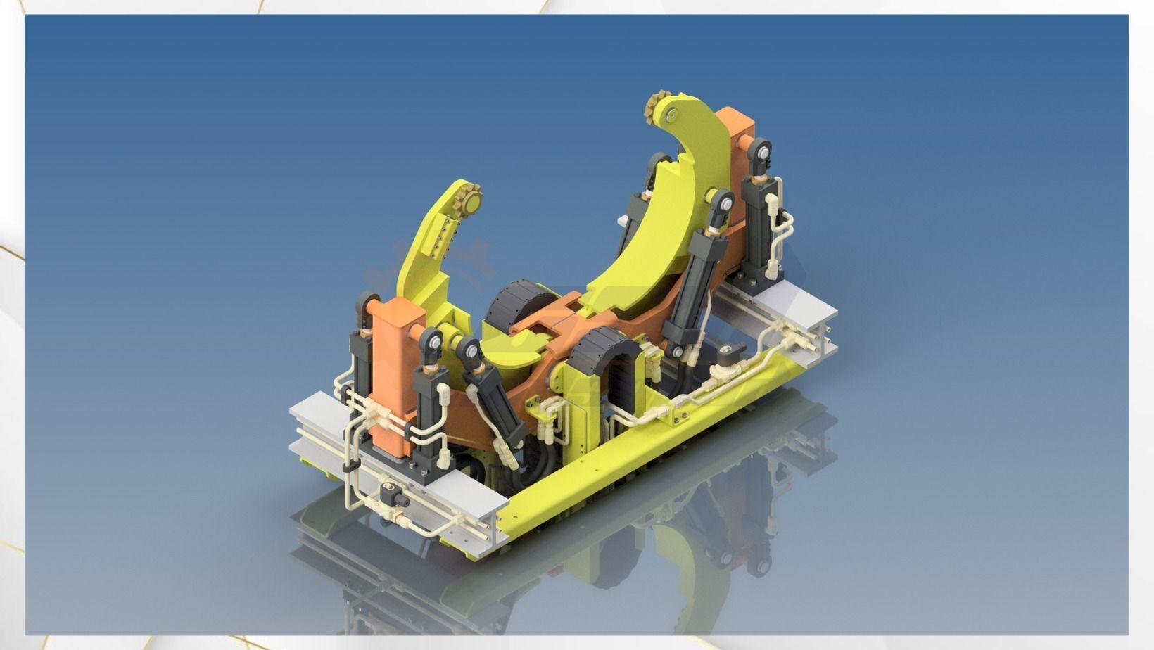 clamping Hydraulic mechanism system 3D model rigged | CGTrader