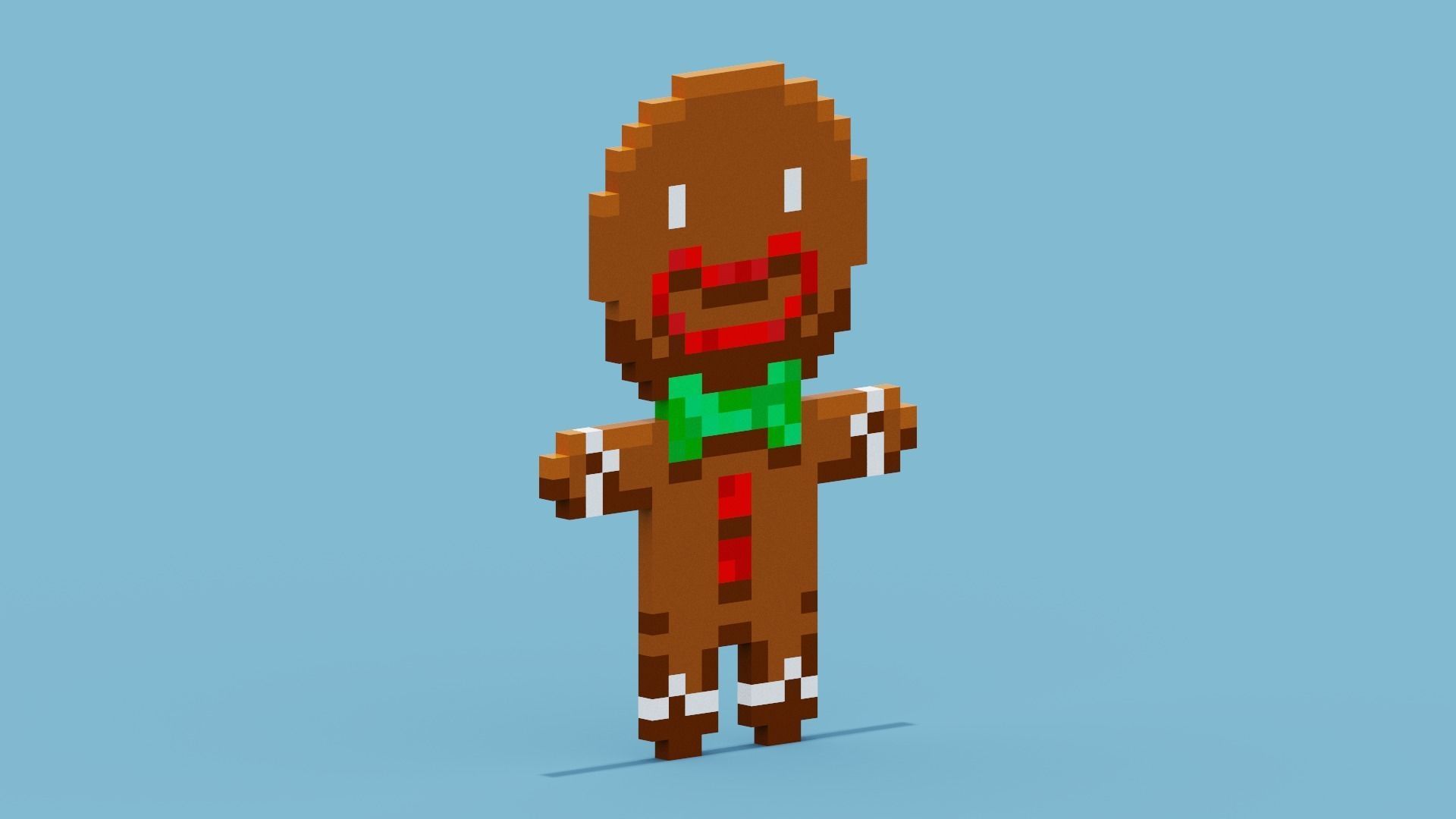 3D model Pixel Gingerbread Man VR / AR / low-poly | CGTrader