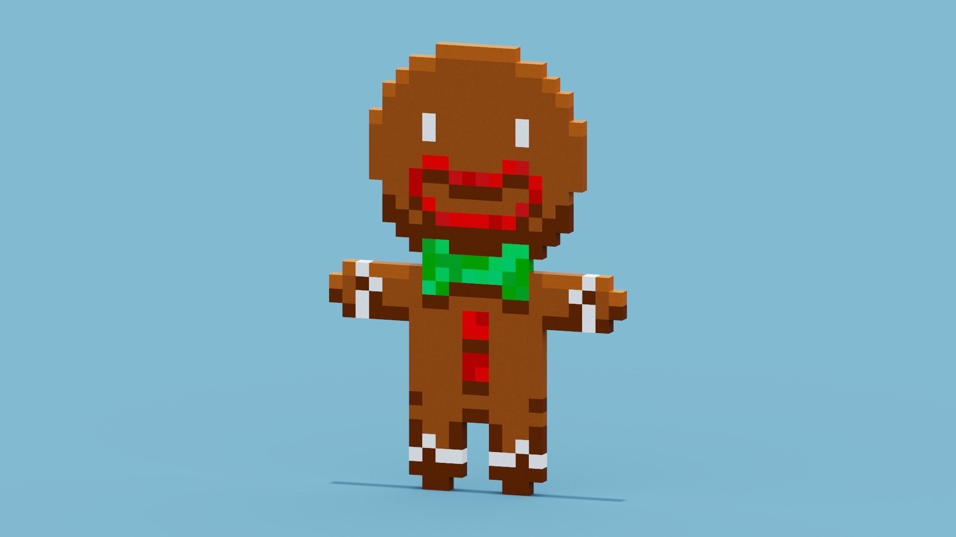 3D model Pixel Gingerbread Man VR / AR / low-poly | CGTrader