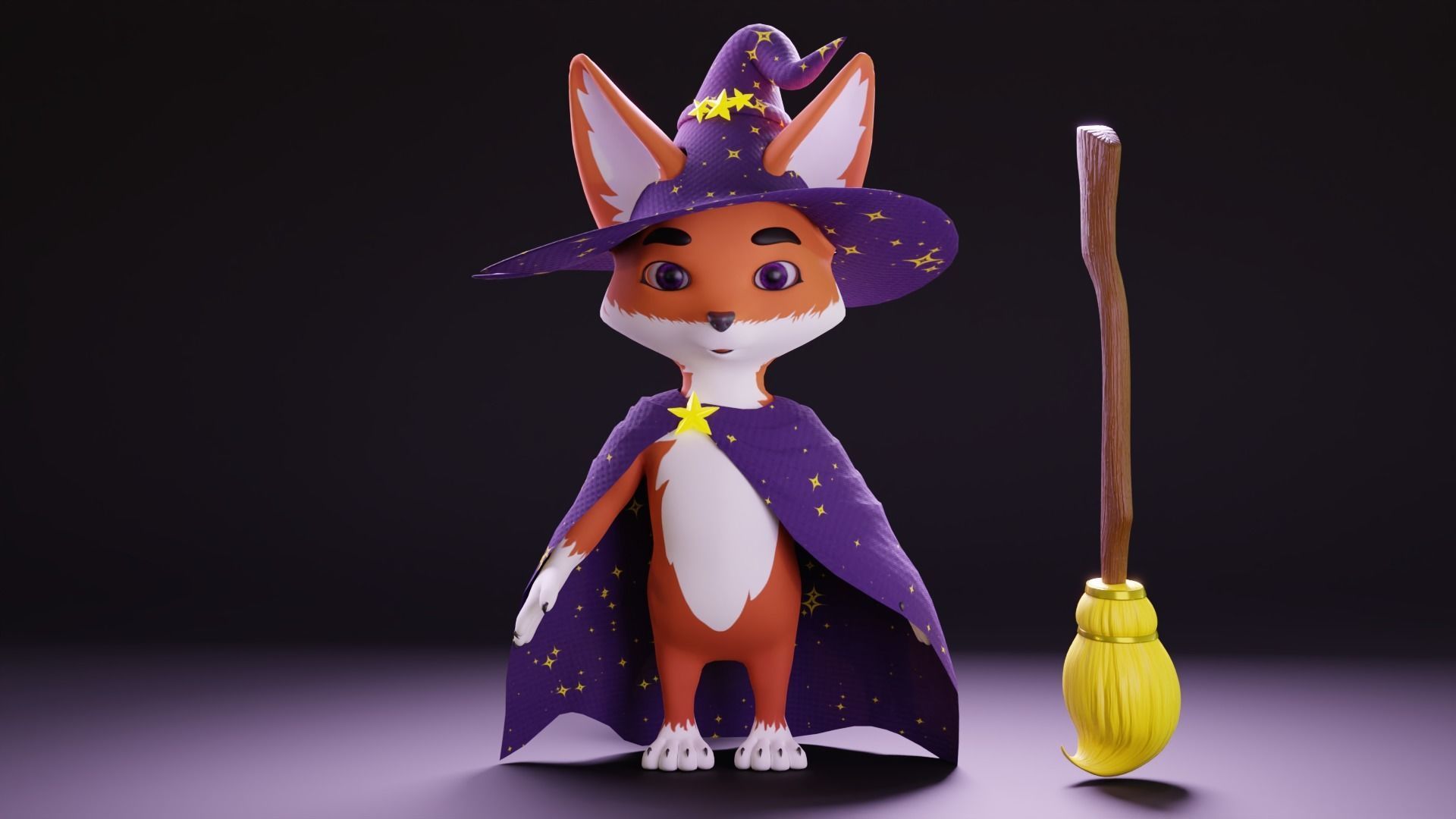 Witch fox 3D model rigged | CGTrader