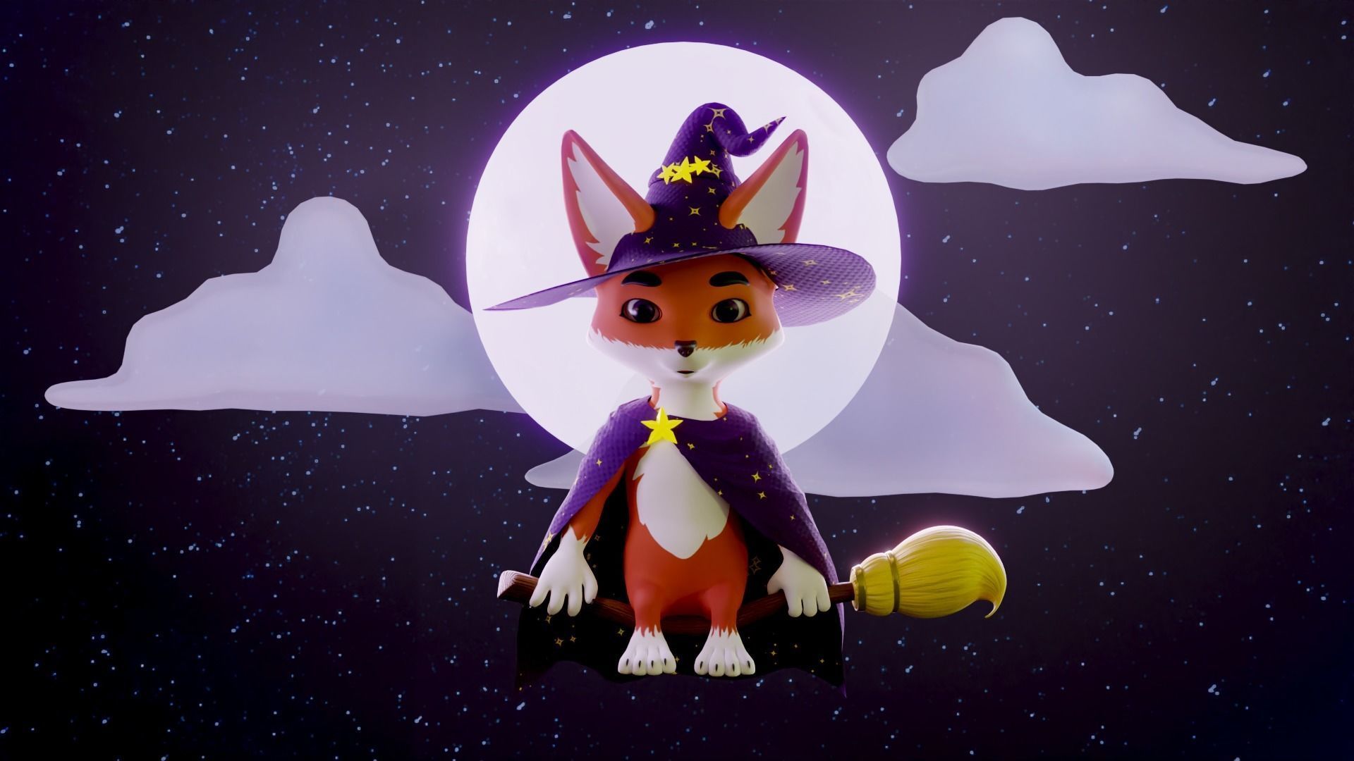 Witch fox 3D model rigged | CGTrader