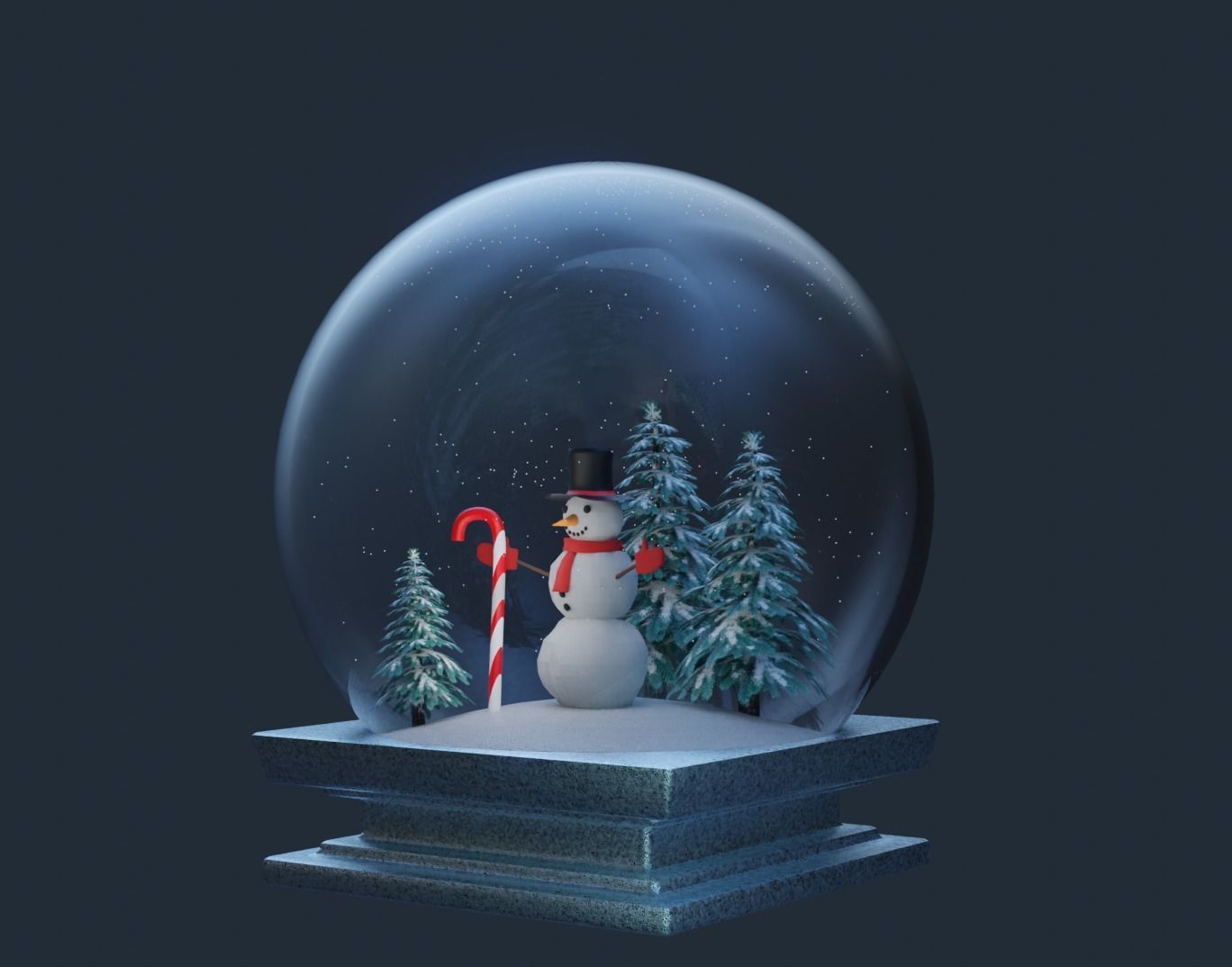 Snowball with snowman 3D model | CGTrader