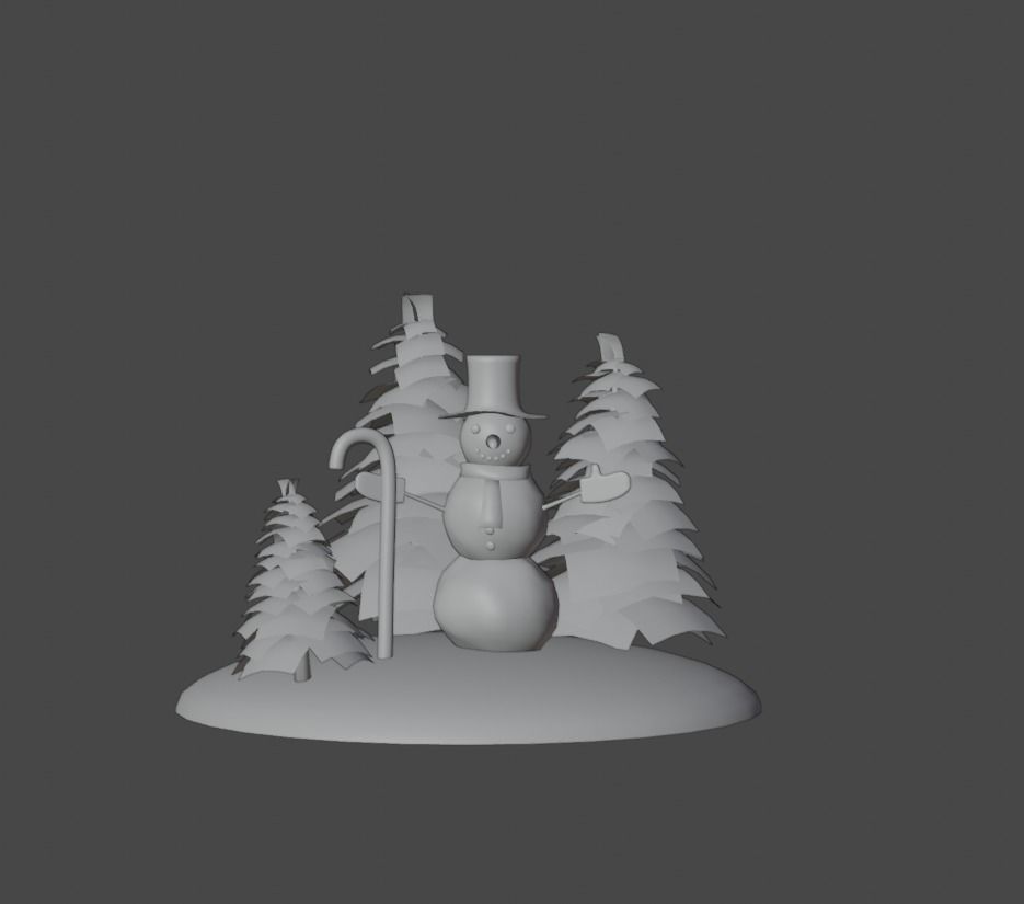 Snowball with snowman 3D model | CGTrader