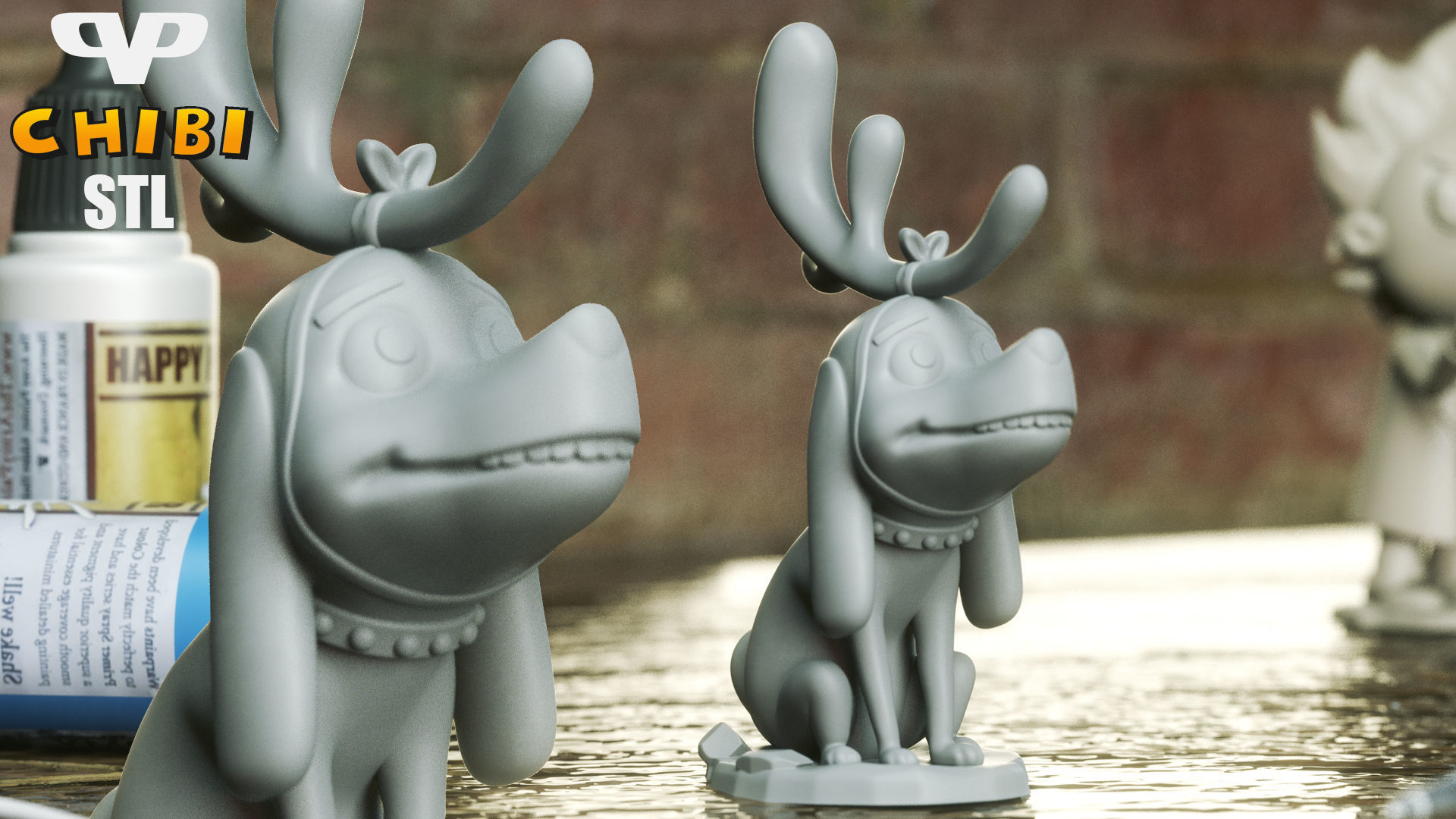 Grinch Dog Max Chibi STL for 3D Printing ChibiSTL 3DXM 3D model 3D ...