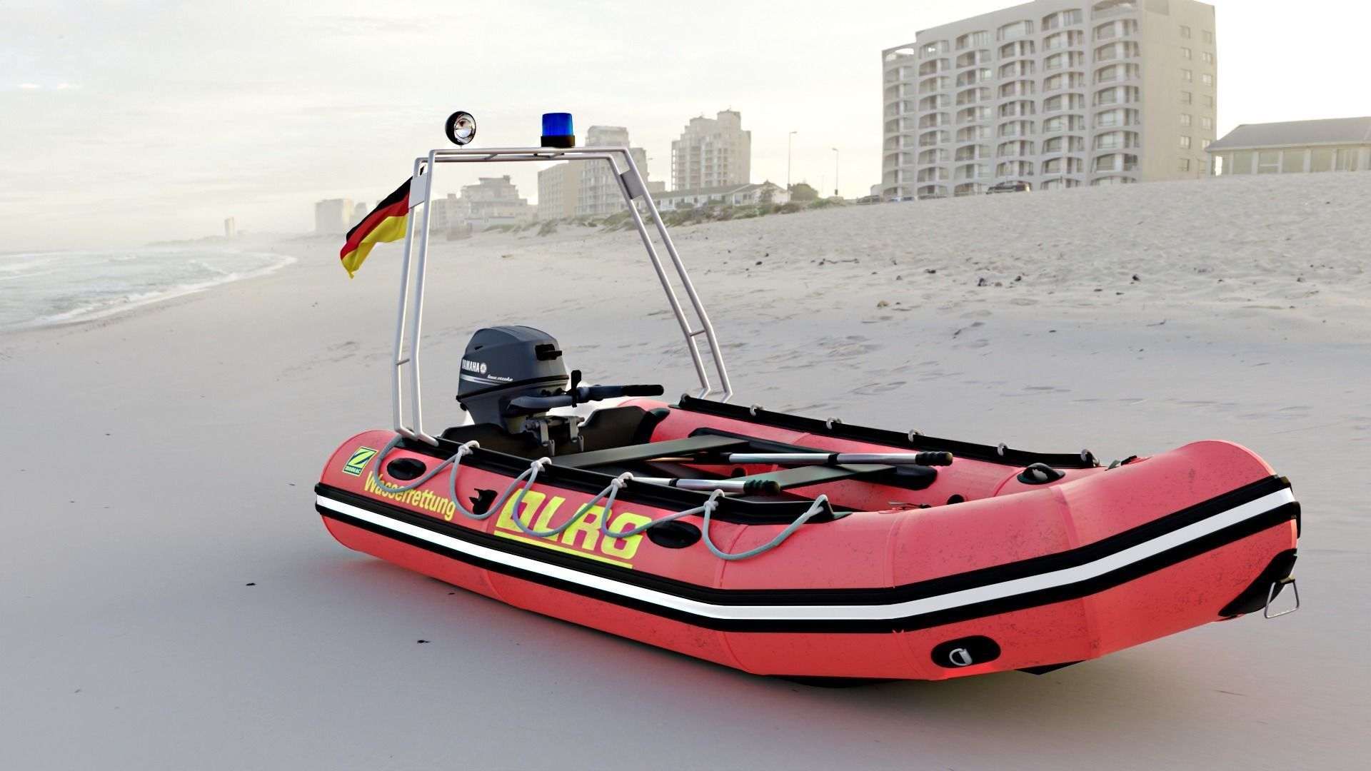 Zodiak MK2 DLRG Boot Rettungsboot 3D model | CGTrader