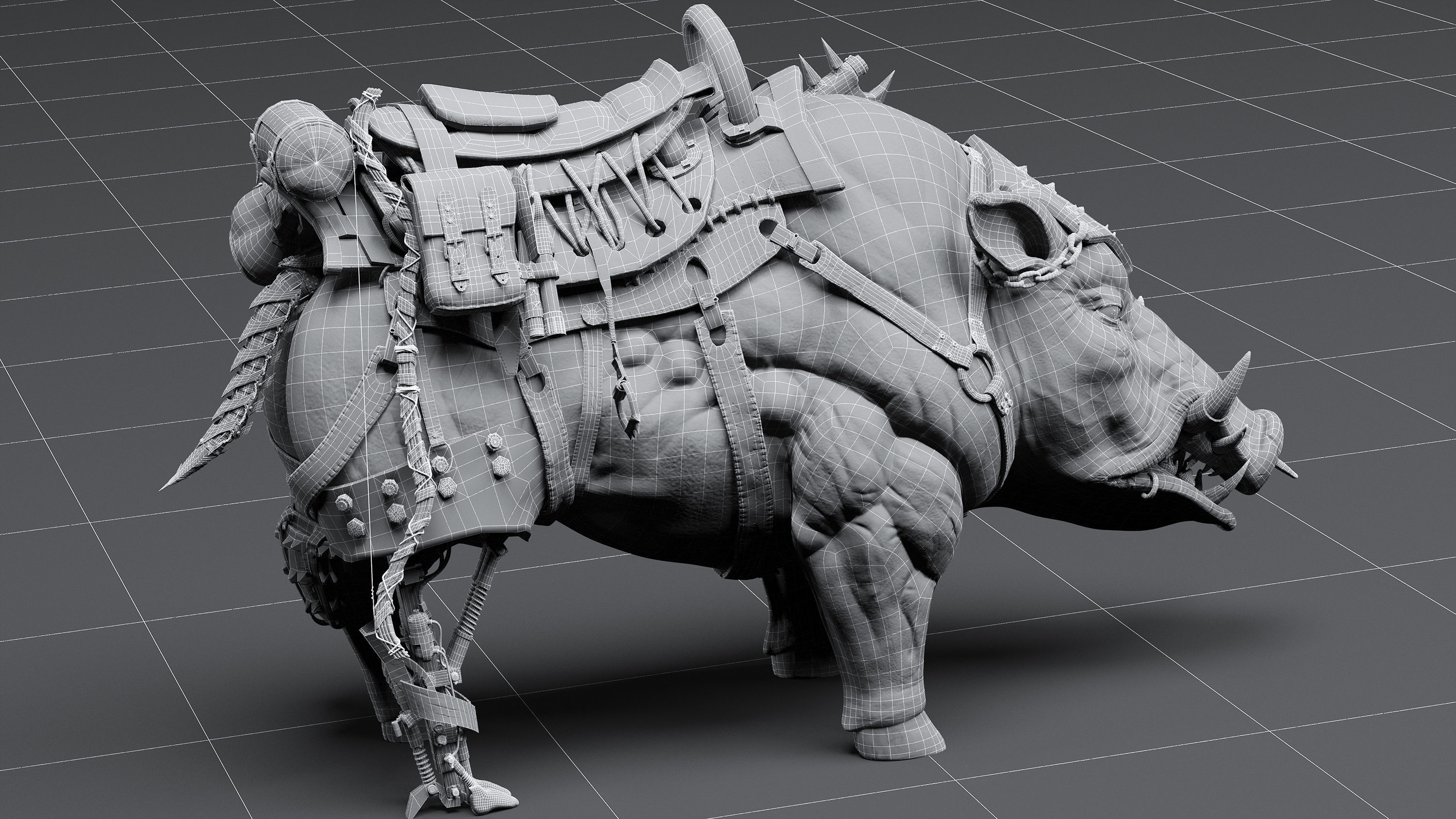 3D model Cybernetic boar VR / AR / low-poly | CGTrader