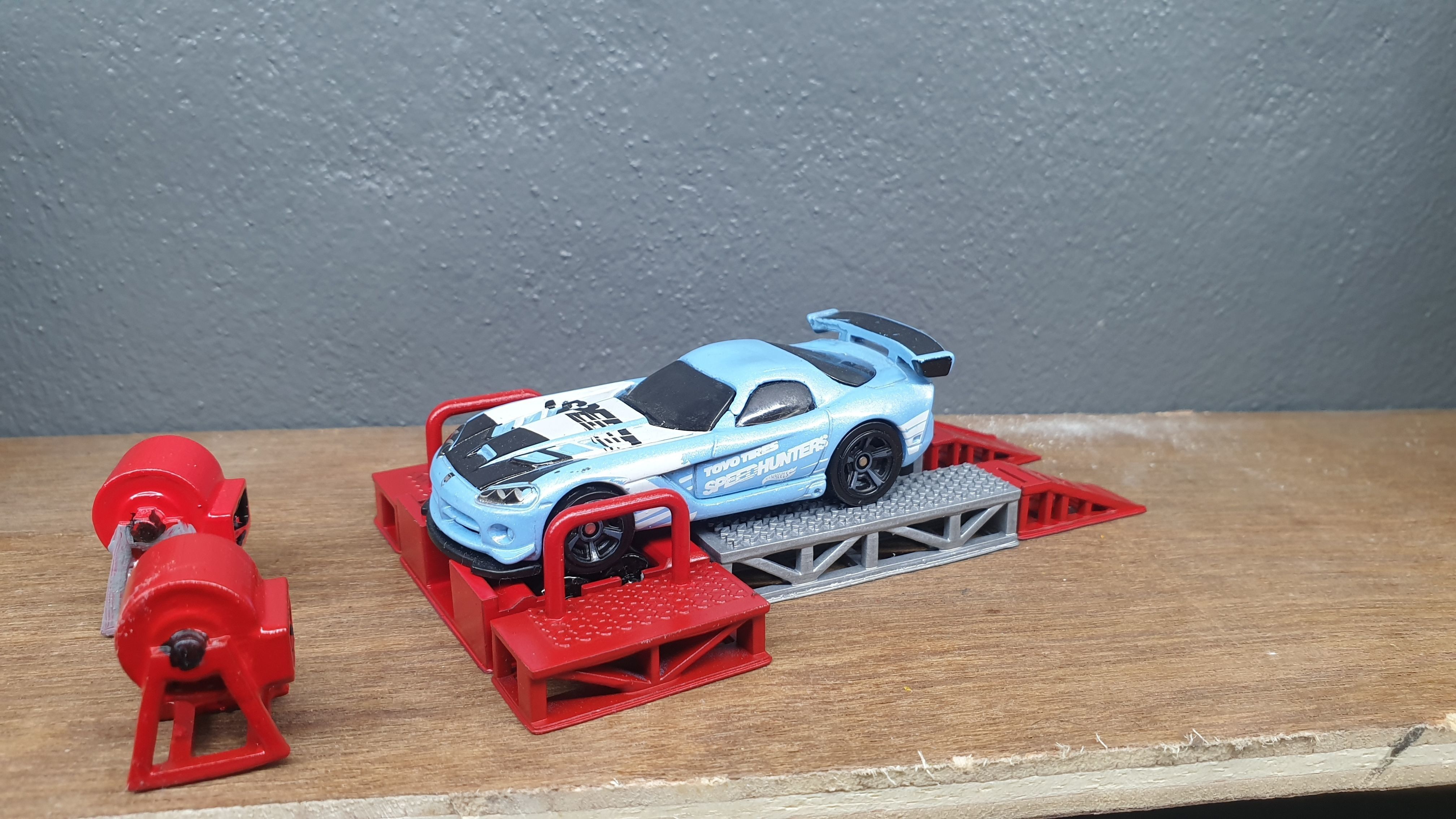 Dyno-stand two toy cars on table 3D model 3D printable | CGTrader