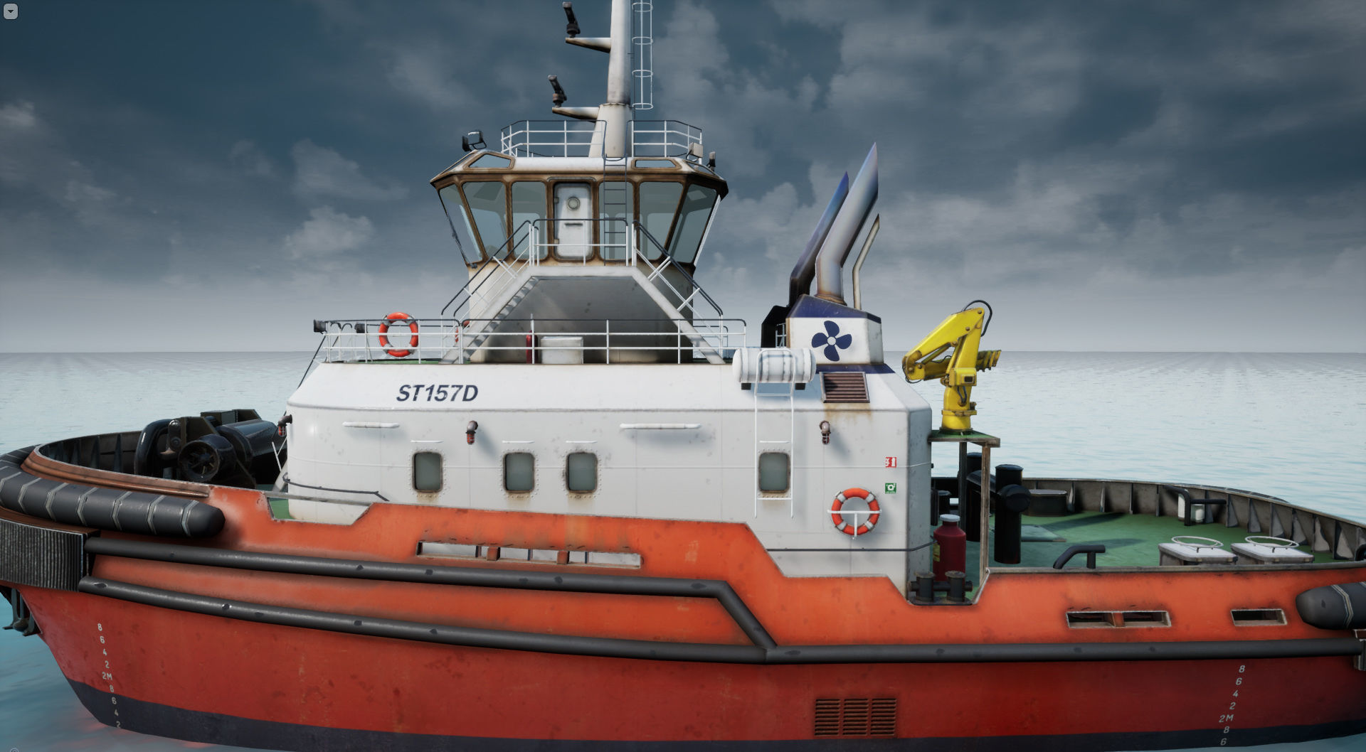 3D model Tug Ship tugboat - low poly VR / AR / low-poly | CGTrader