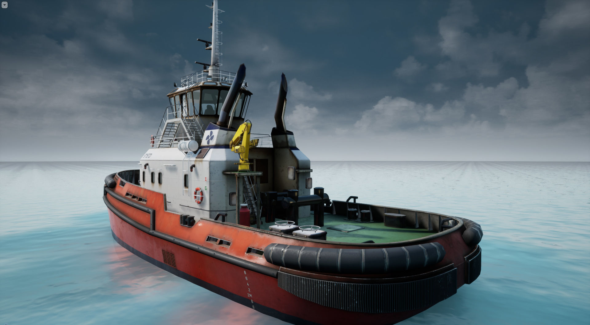 3D model Tug Ship tugboat - low poly VR / AR / low-poly | CGTrader