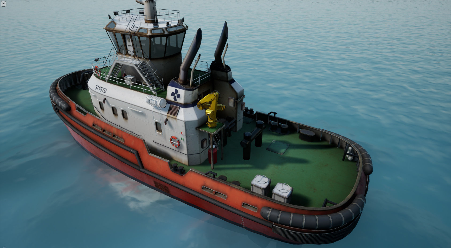 3D model Tug Ship tugboat - low poly VR / AR / low-poly | CGTrader