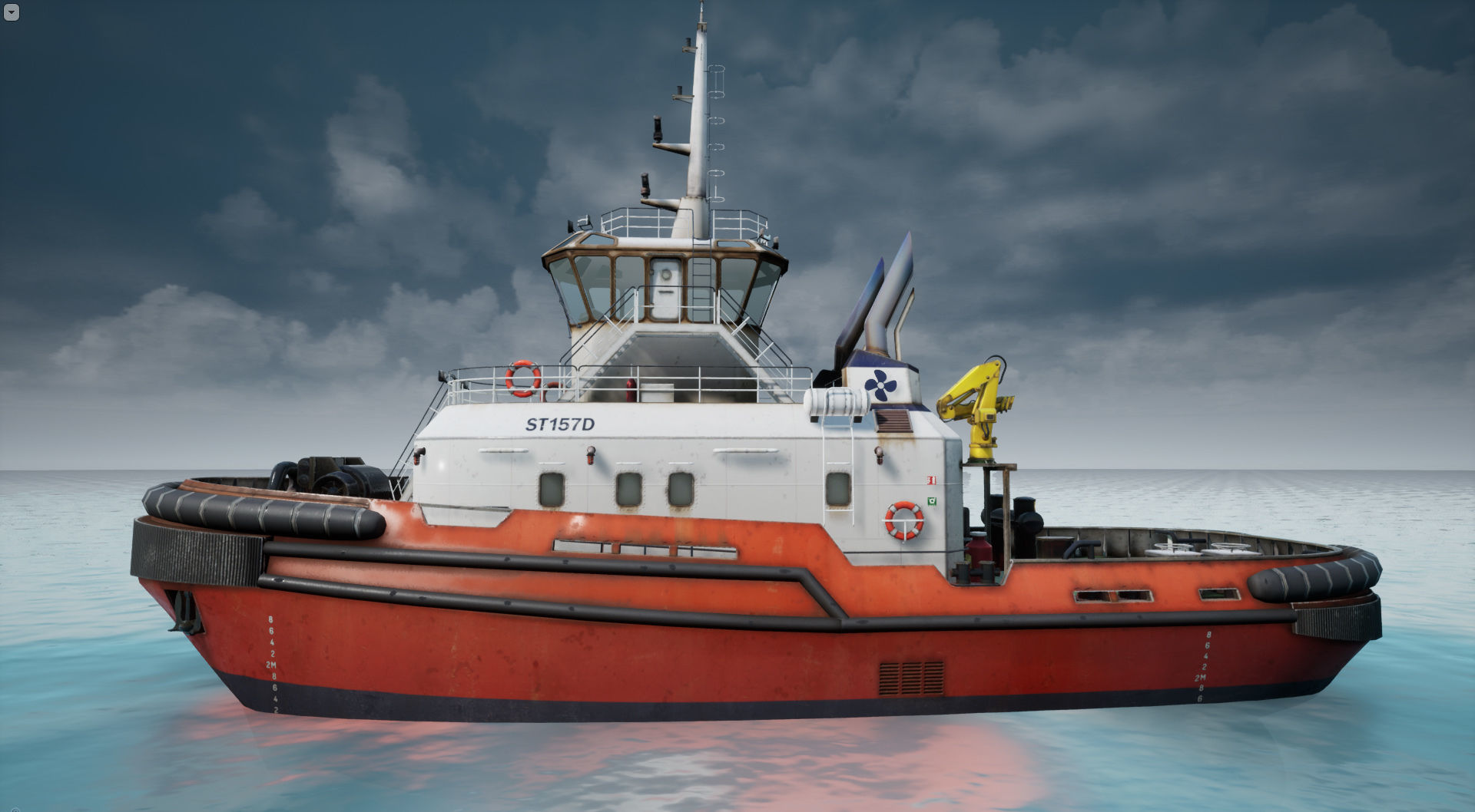 3D model Tug Ship tugboat - low poly VR / AR / low-poly | CGTrader