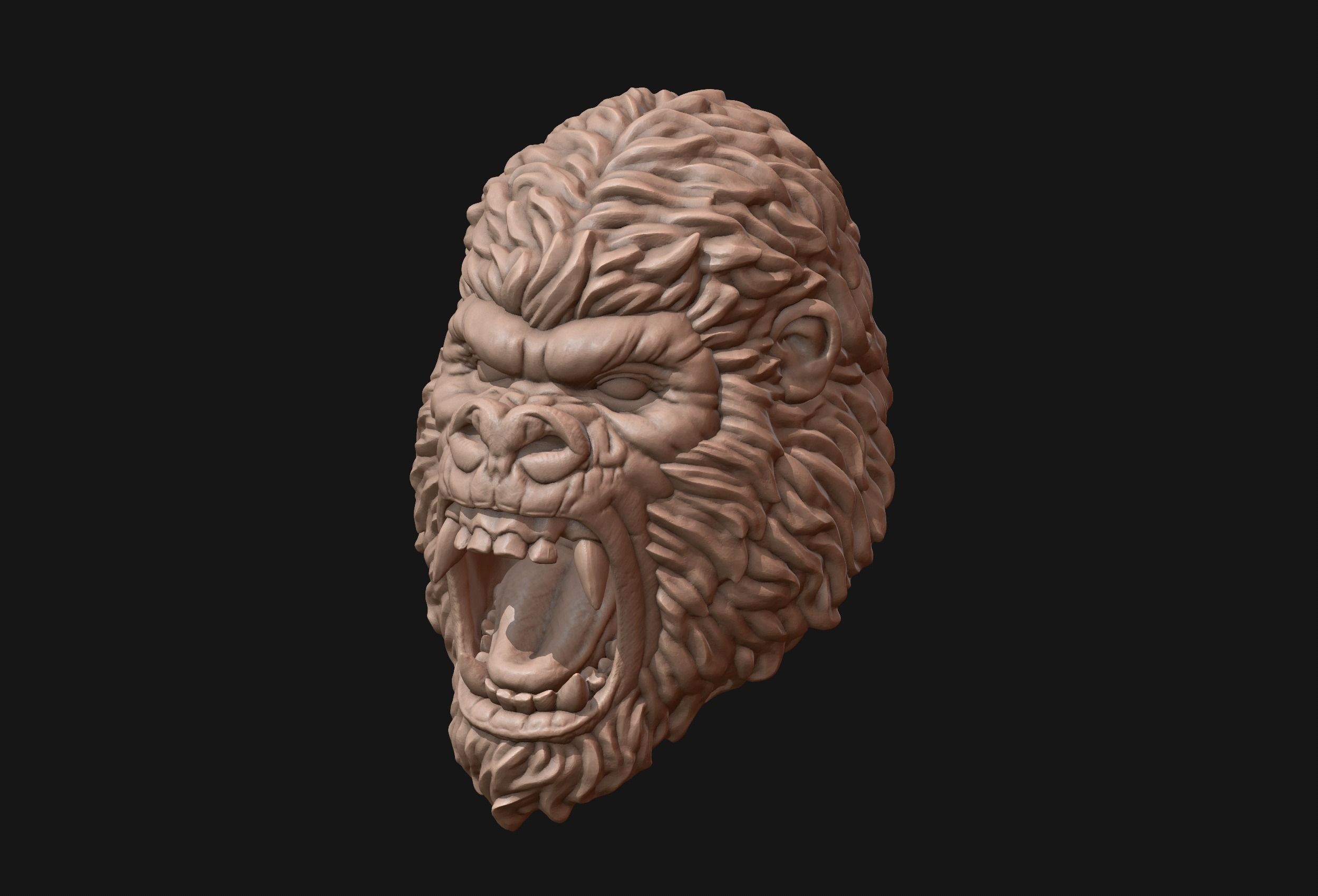 Gorilla Head 3D model 3D printable | CGTrader