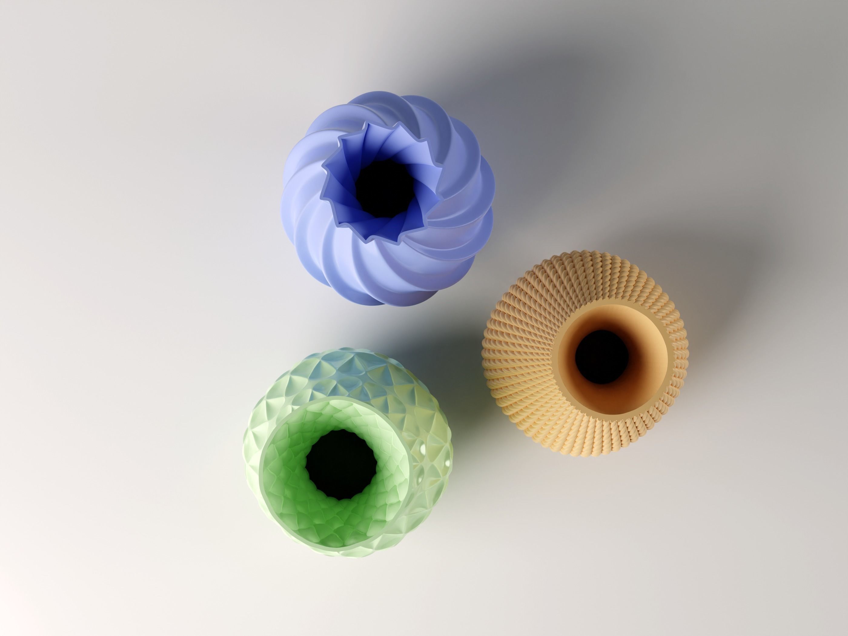 Set 3 Small decorative vase 3D print 3D model 3D printable | CGTrader