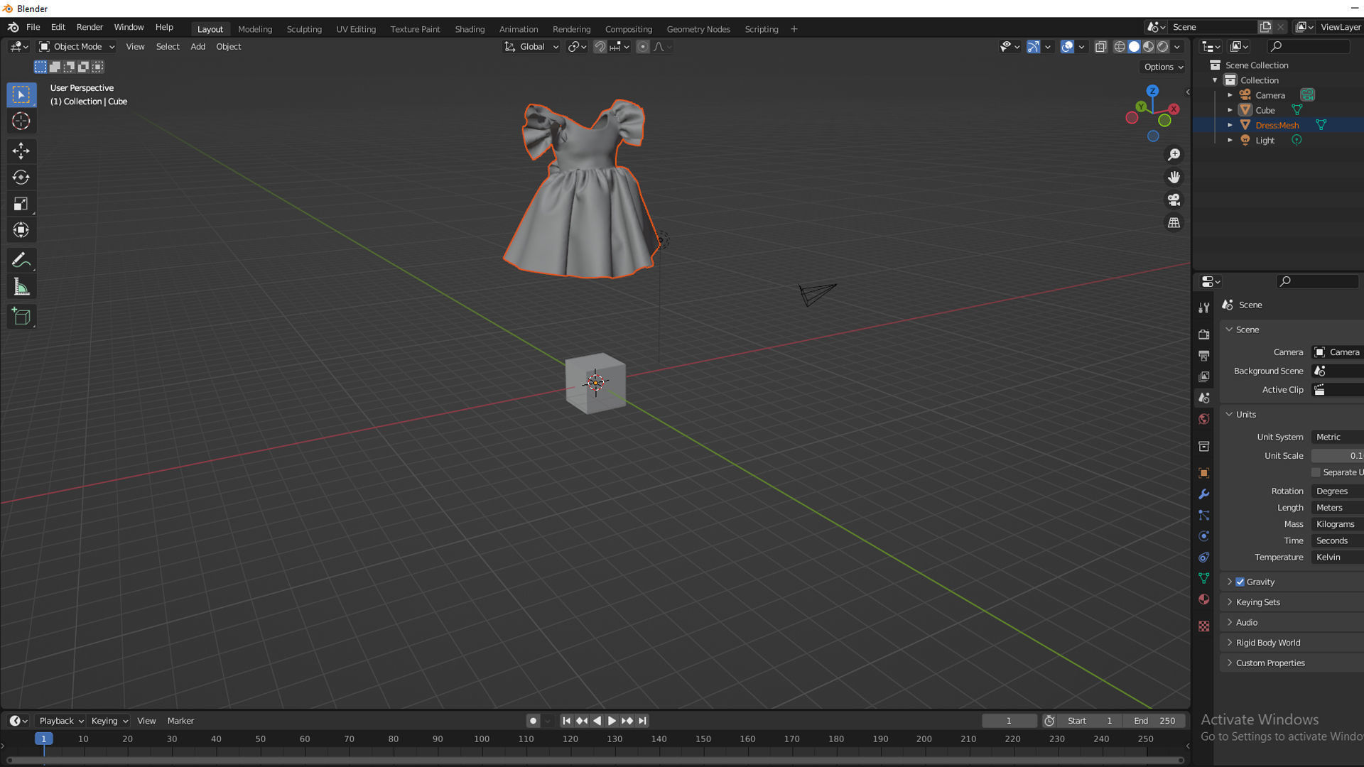 Snow Dress 3D model | CGTrader