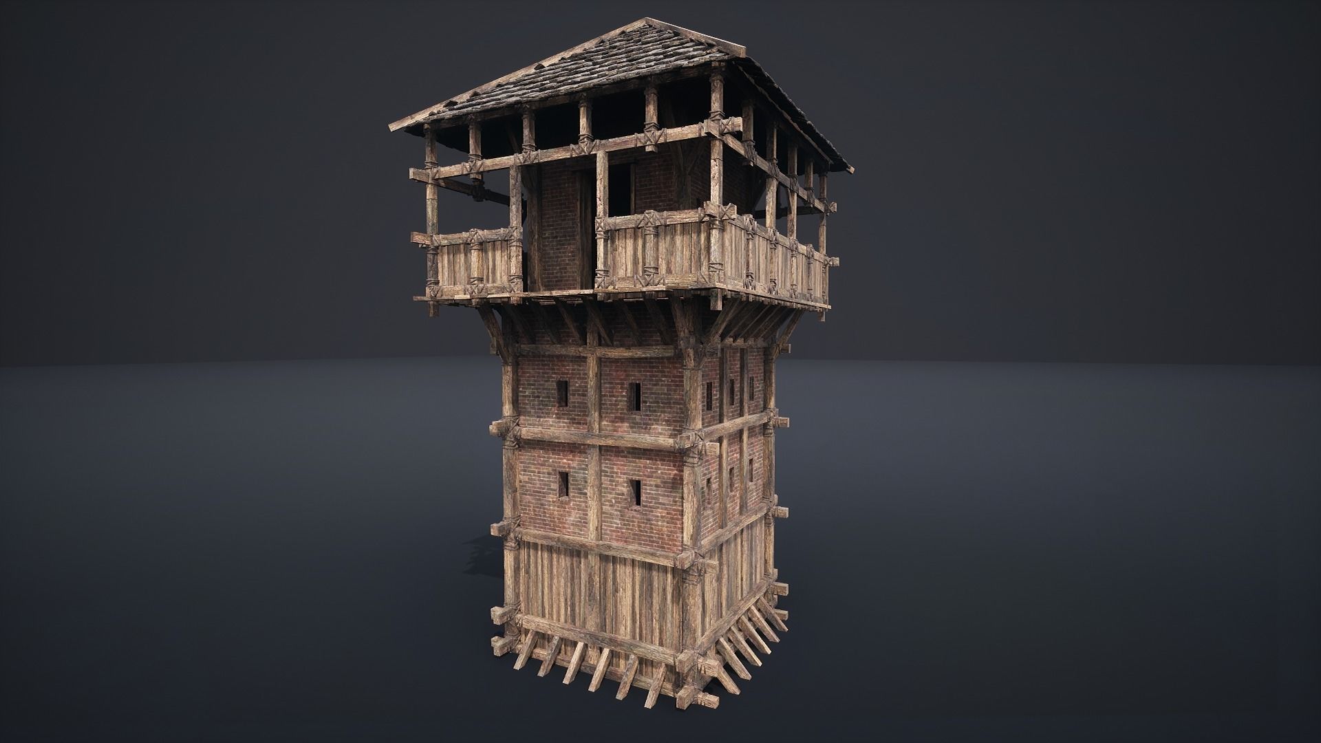 3D model MEDIEVAL WATCHTOWER TOWER FORT FORTRESS CASTLE WALLS AAA ...