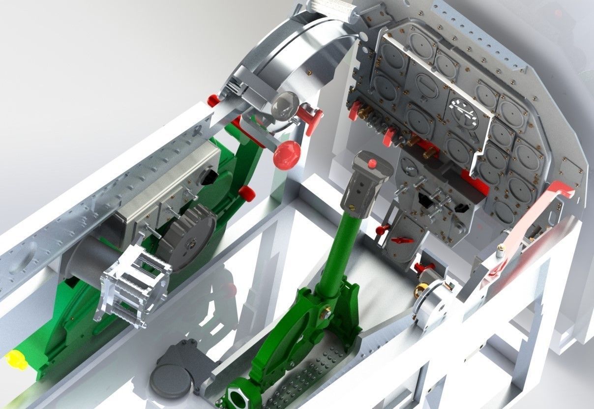 P51 mustang NEW Hight definition work Cockpit Carf 3D model 3D ...