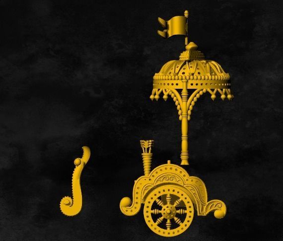 krishna arjuna radham 3D model 3D printable | CGTrader